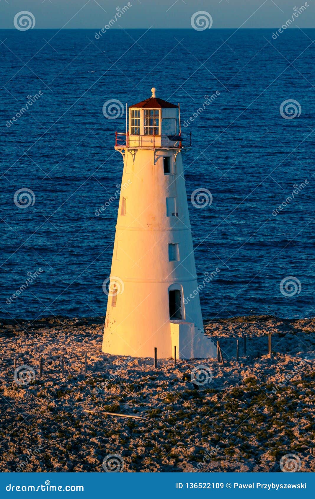 Nassau Lighthouse at Sunset. Stock Image - Image of outdoor, beautiful ...