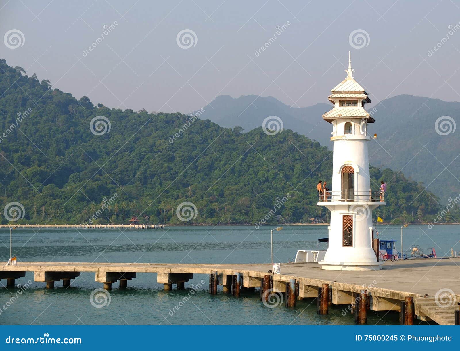The White Lighthouse at Jetty on Phuket Island in Thailand Editorial ...