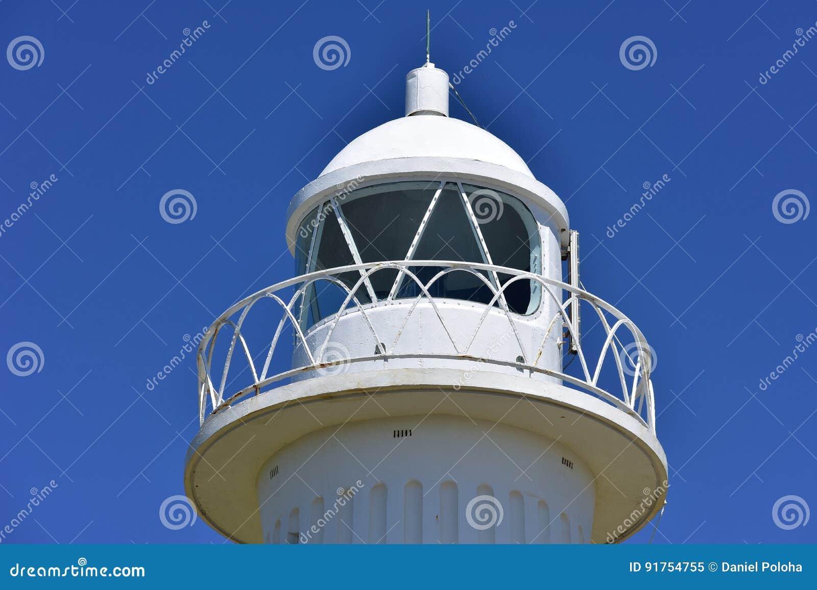 White lighthouse top stock image. Image of railing, wall - 91754755