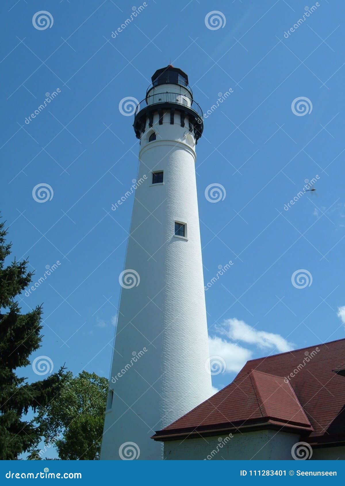 White Lighthouse stock image. Image of white, maritime - 111283401