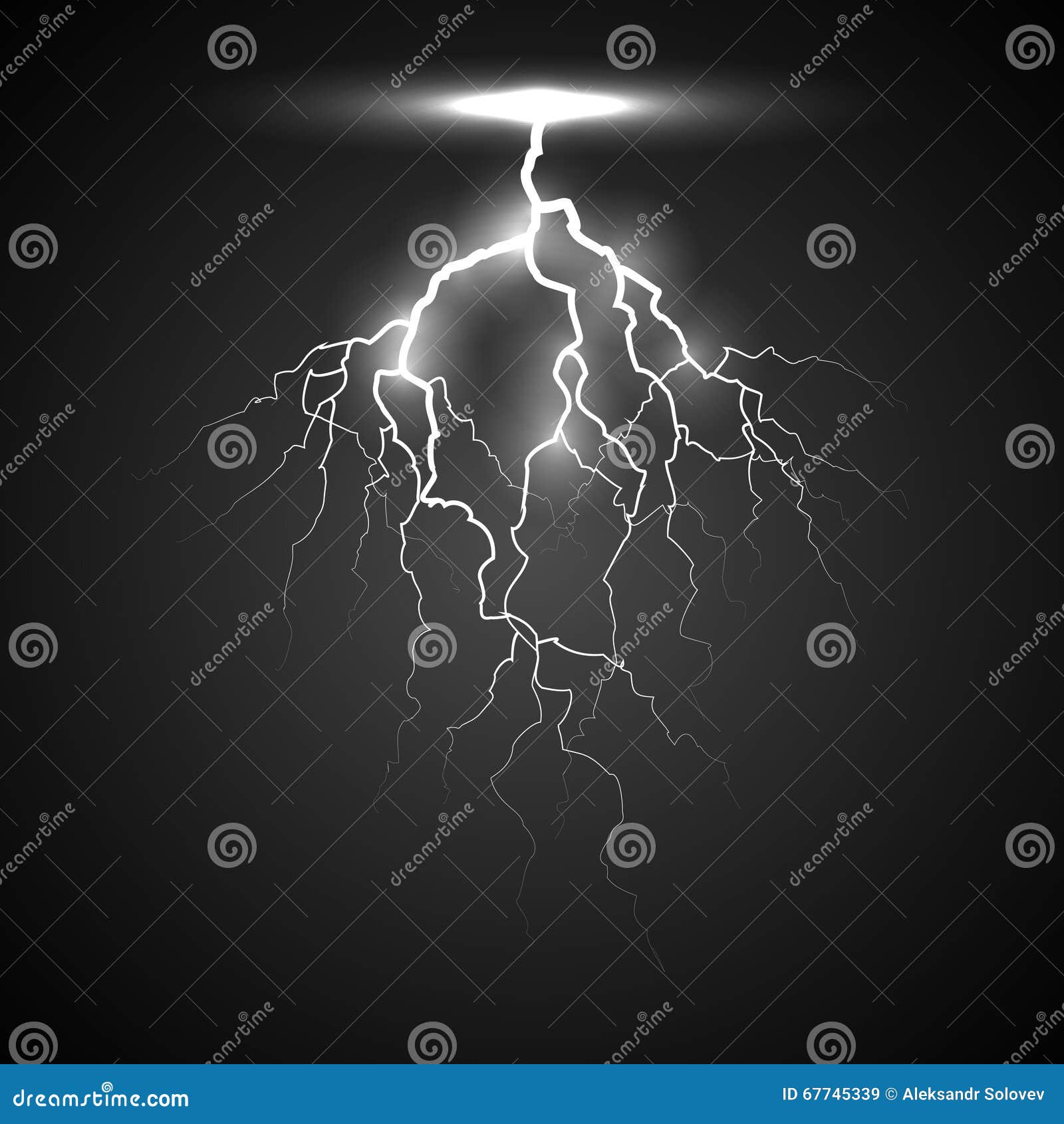 White Lightning Flash Bolt. Bright Light Effects. Thunderbolt On Dark ...