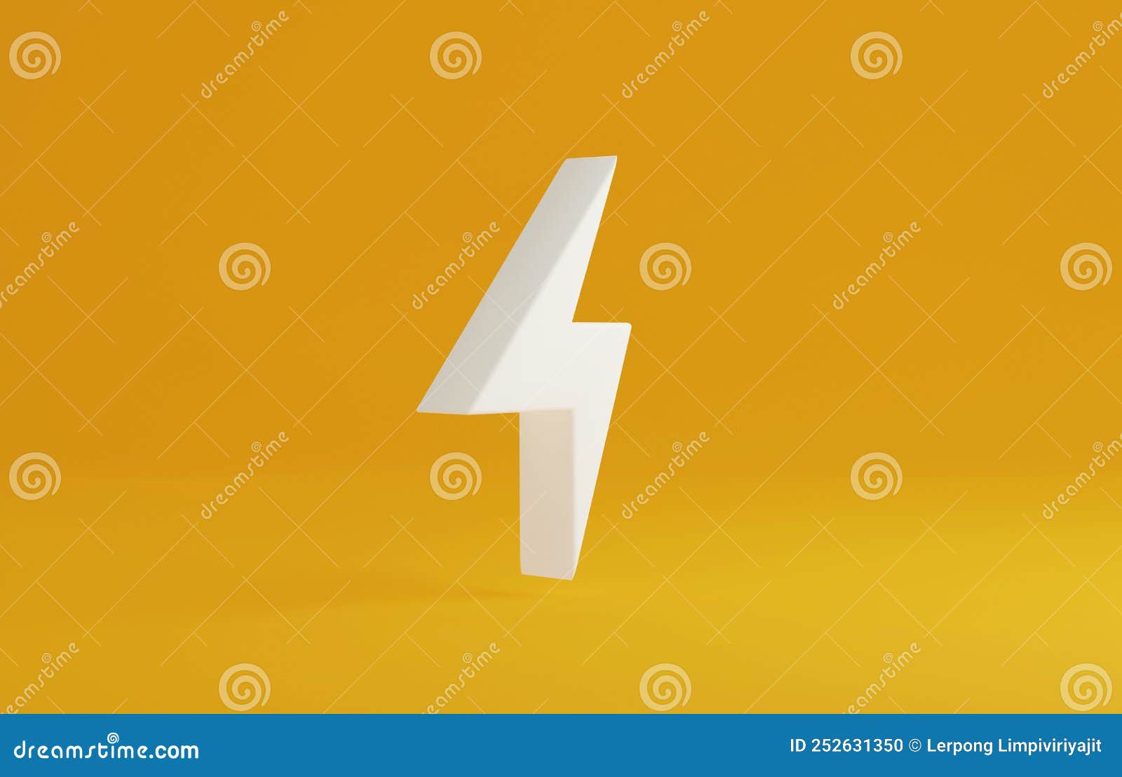 White Lightning Icon on Yellow Background Stock Illustration ...
