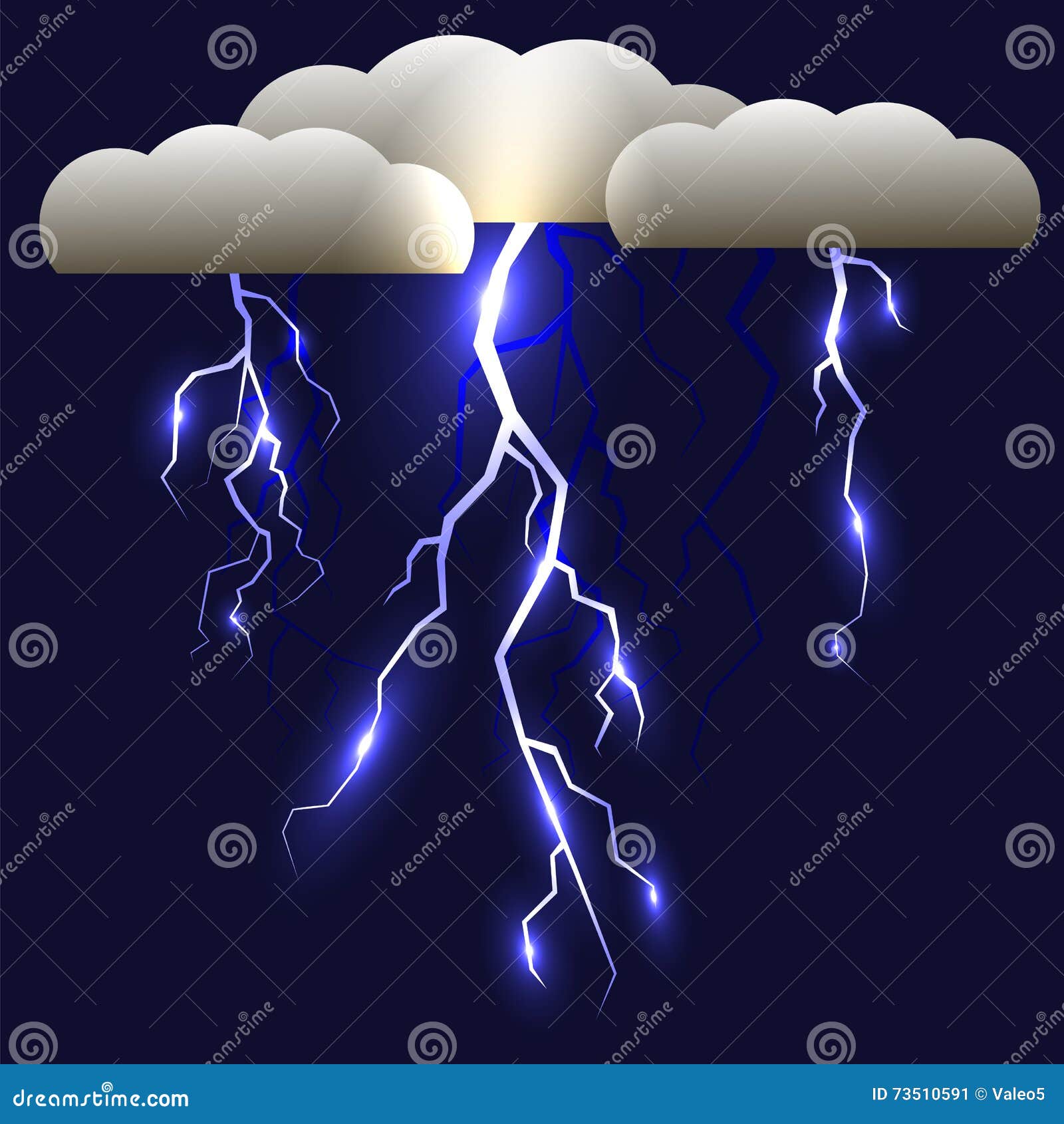 White Lightning Isolated stock vector. Illustration of energy - 73510591
