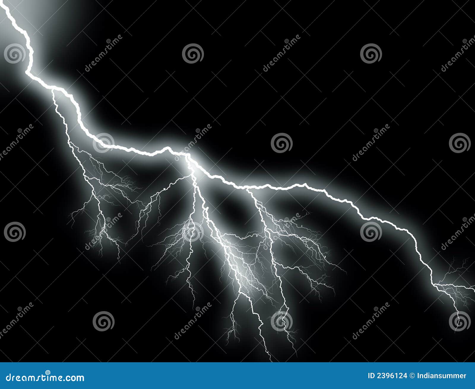 White Lightning Bolt Zig Zag On Black Background. Thunderstorm Strike ...