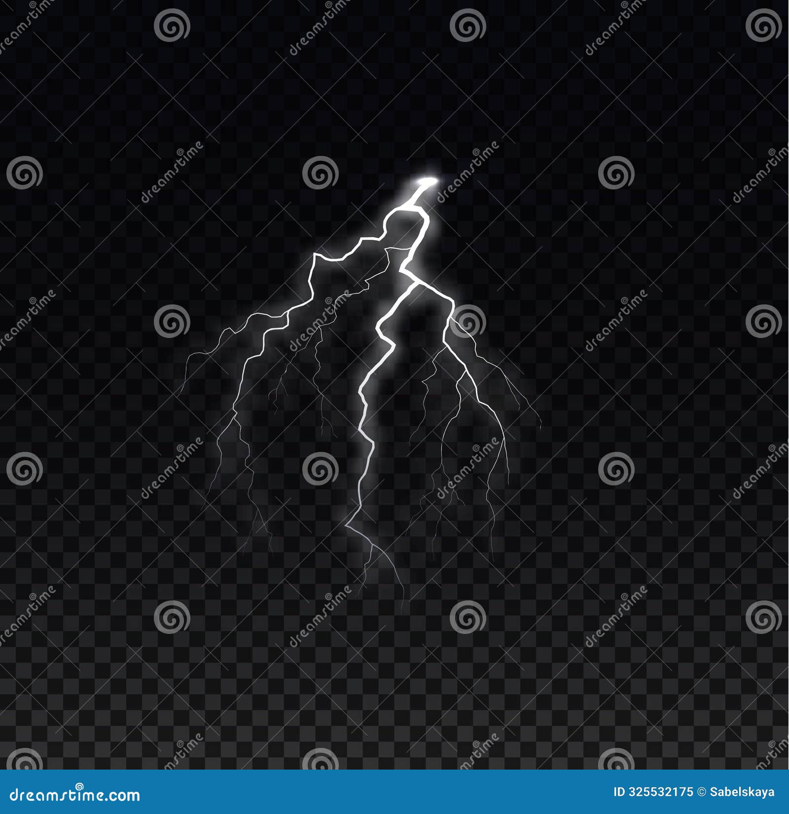 White Lightning and Thunderbolt, Vector Realistic Glowing Meteorology ...