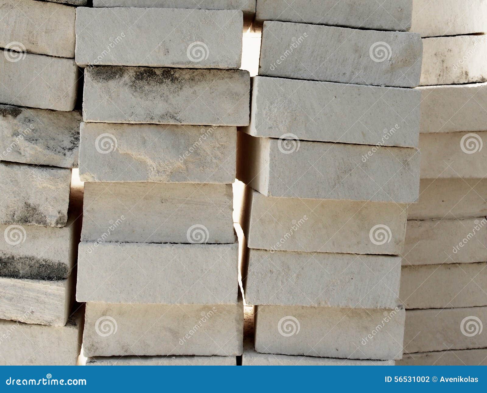 White Limestone Bricks stock photo. Image of overlying - 56531002