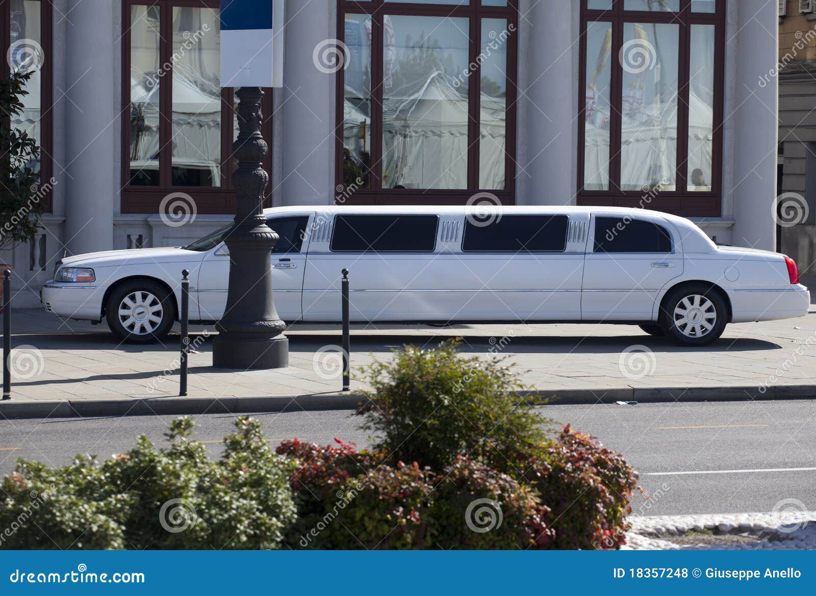 White Limousine stock photo. Image of fast, scene, driving - 18357248