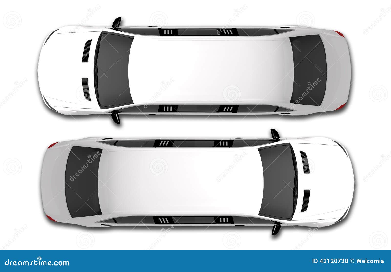 White Limousine Top View stock illustration. Illustration of limo ...