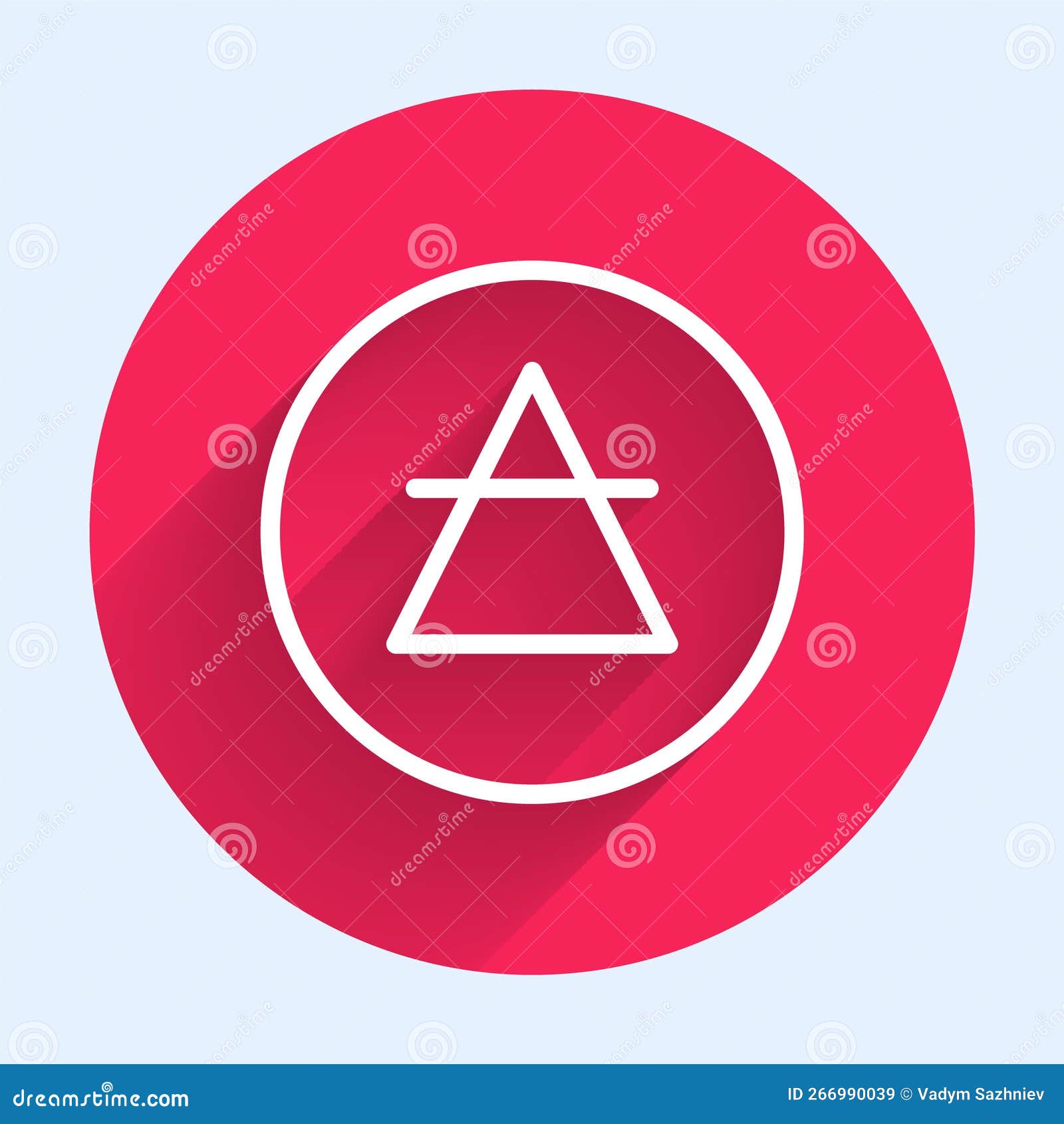 White Line Air Element of the Symbol Alchemy Icon Isolated with Long ...