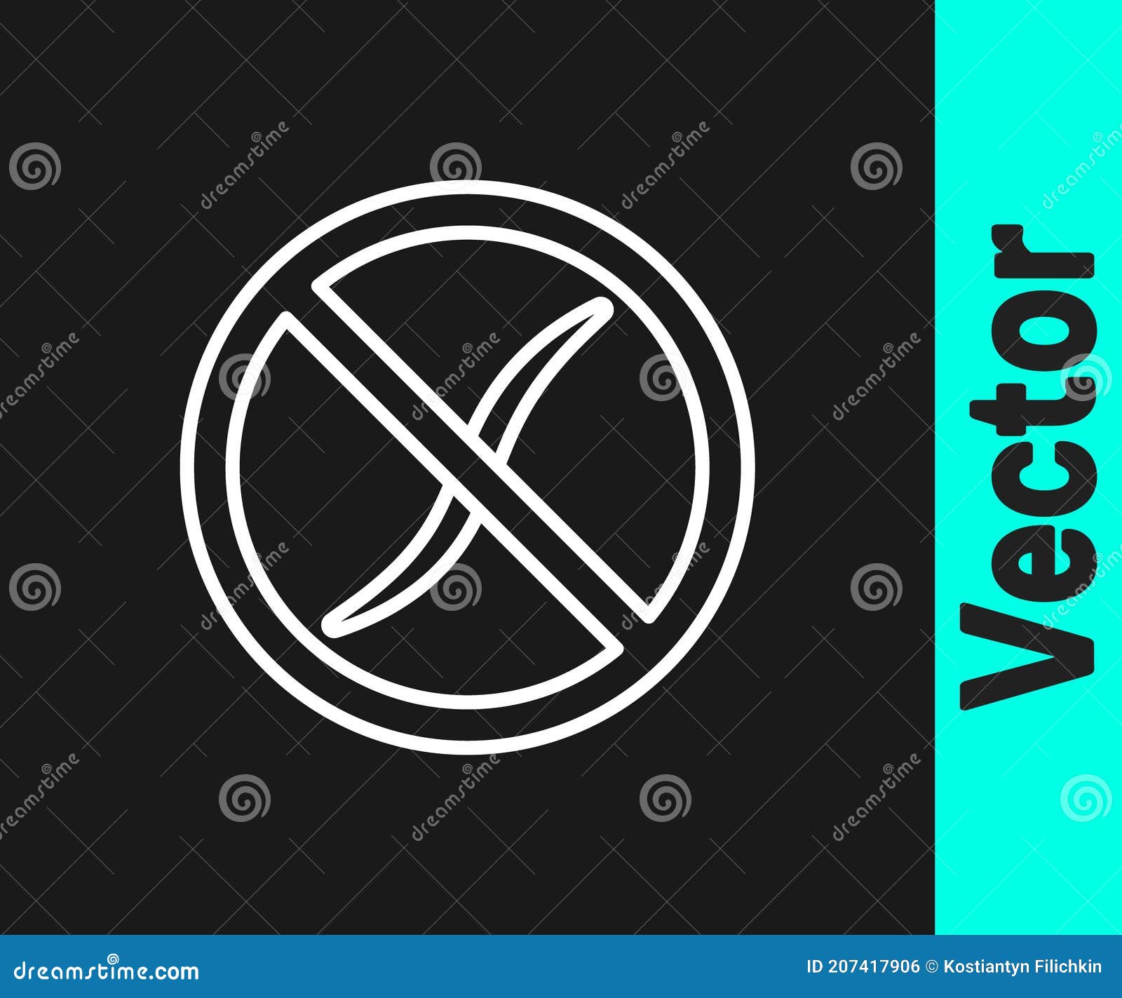 White Line Anti Worms Parasite Icon Isolated on Black Background ...