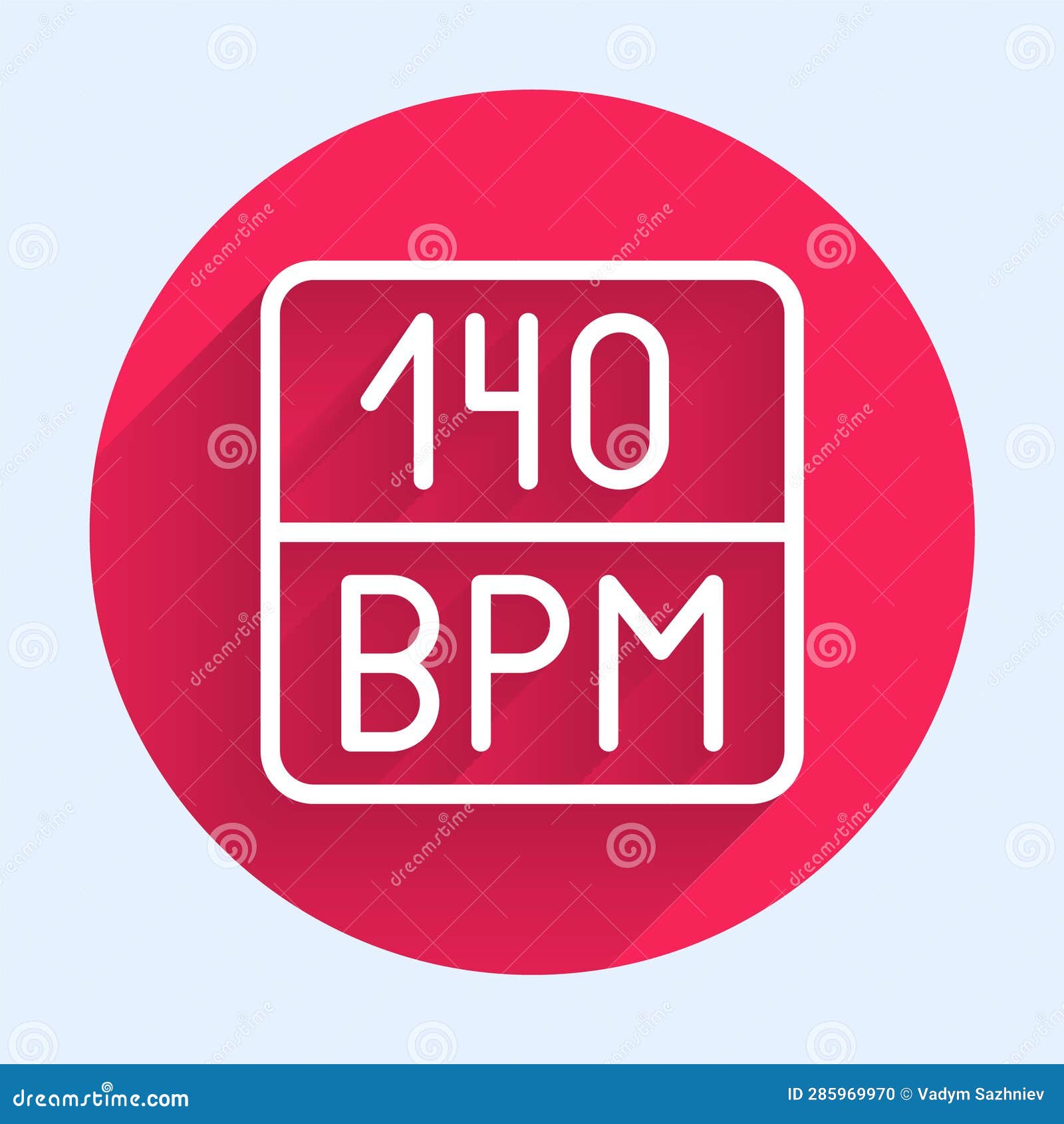 White Line Bitrate Icon Isolated with Long Shadow. Music Speed. Sound ...