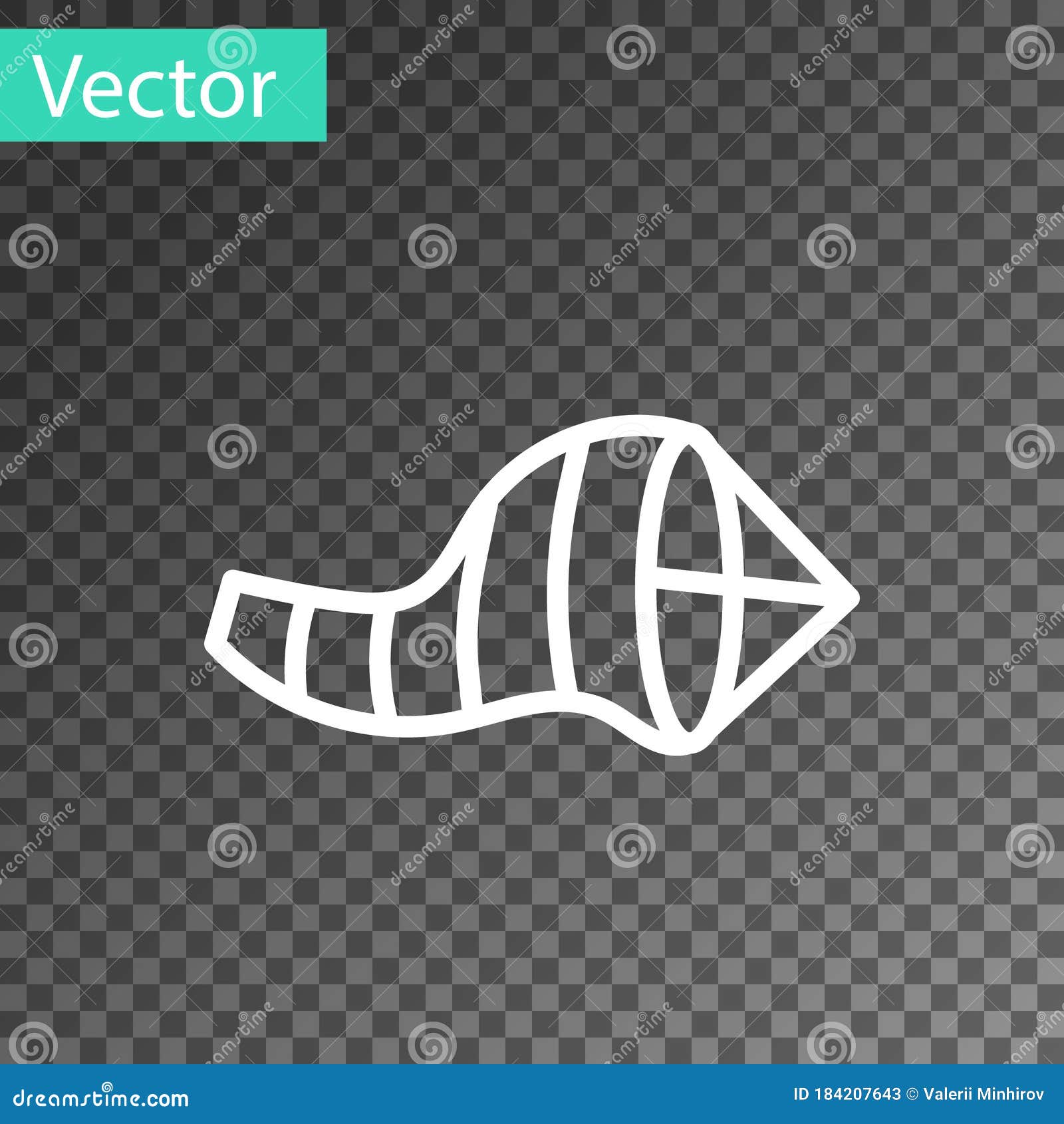 White Line Cone Meteorology Windsock Wind Vane Icon Isolated on ...