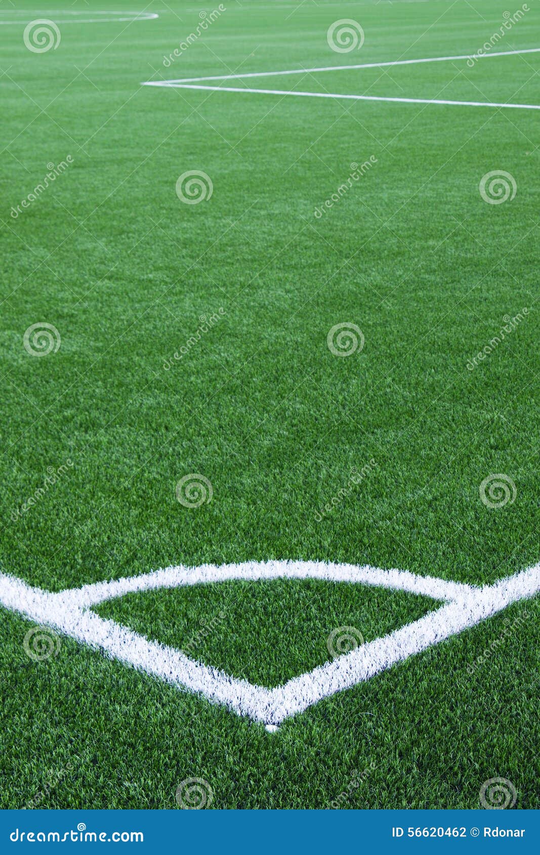 White Line Corner on Green Football Field Stock Photo - Image of grass ...