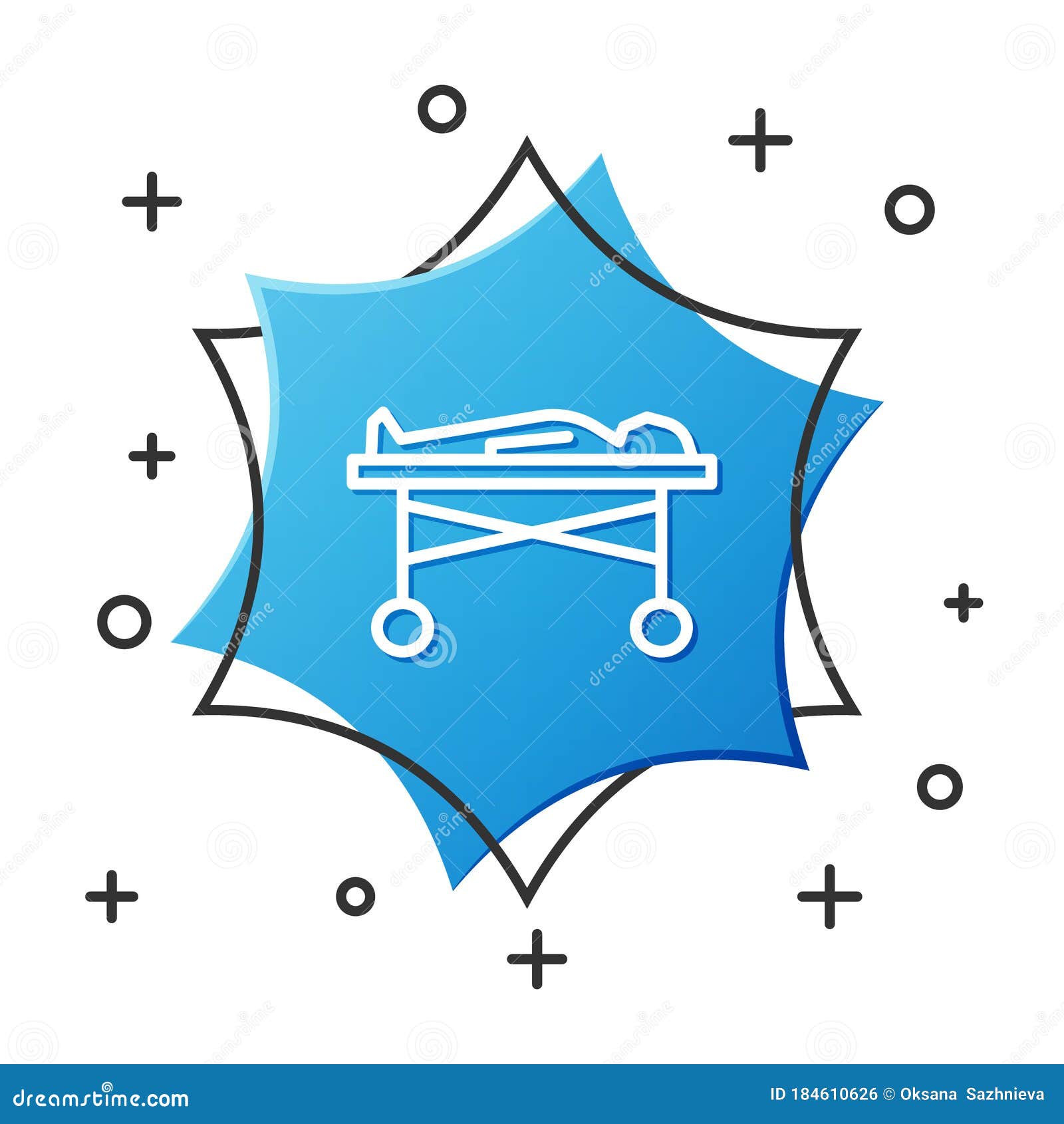 White Line Dead Body in the Morgue Icon Isolated on White Background ...