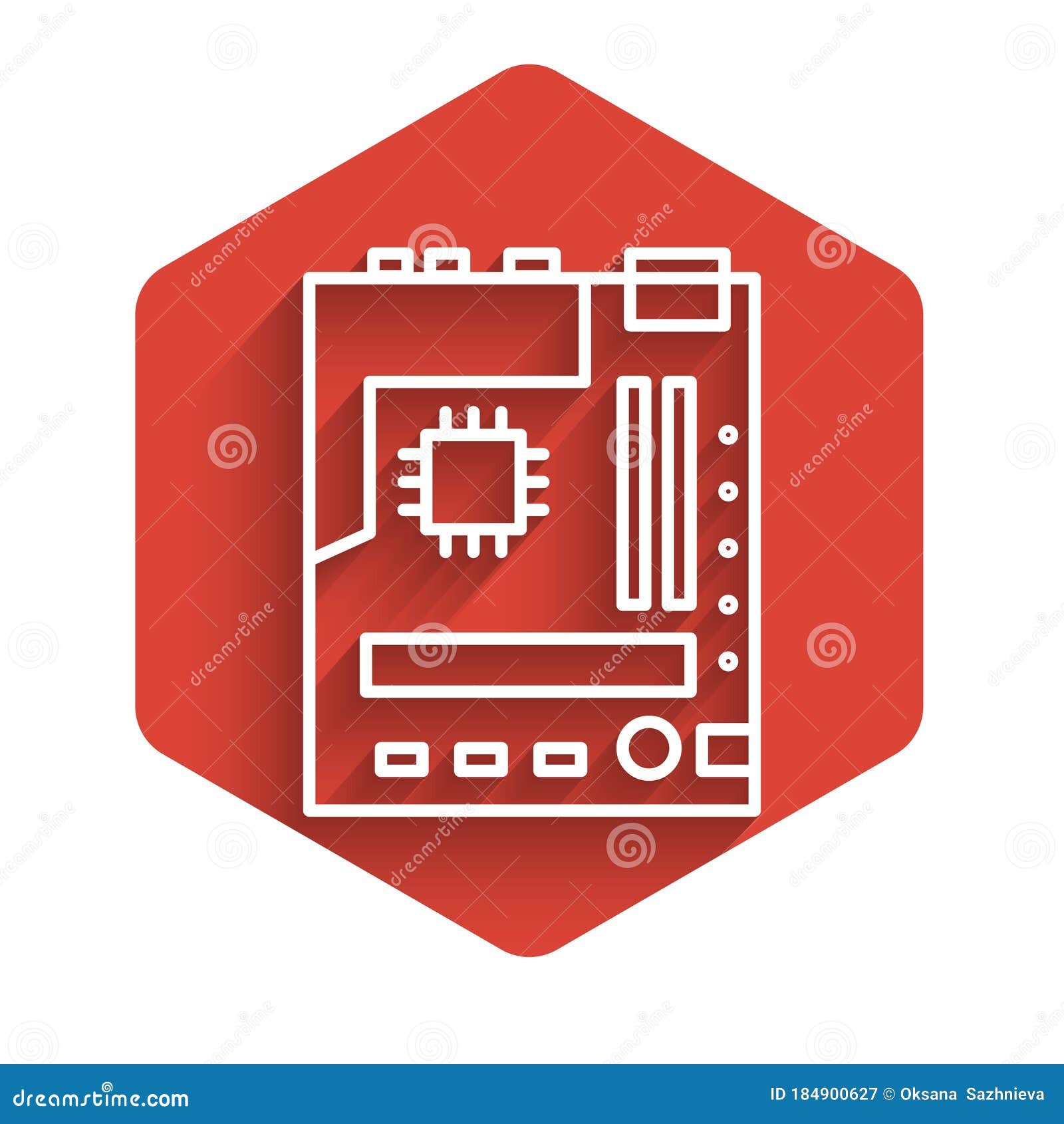 White Line Electronic Computer Components Motherboard Digital Chip ...