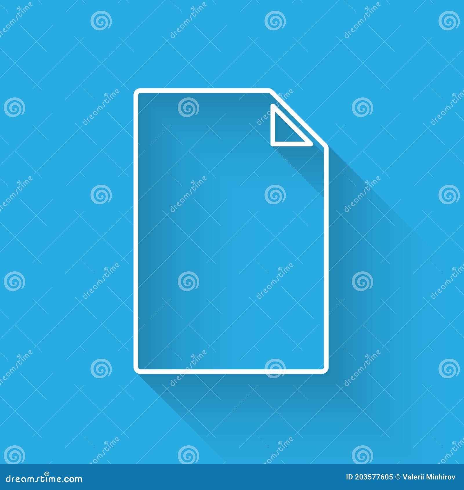 White Line Empty Document Icon Isolated with Long Shadow. Checklist ...