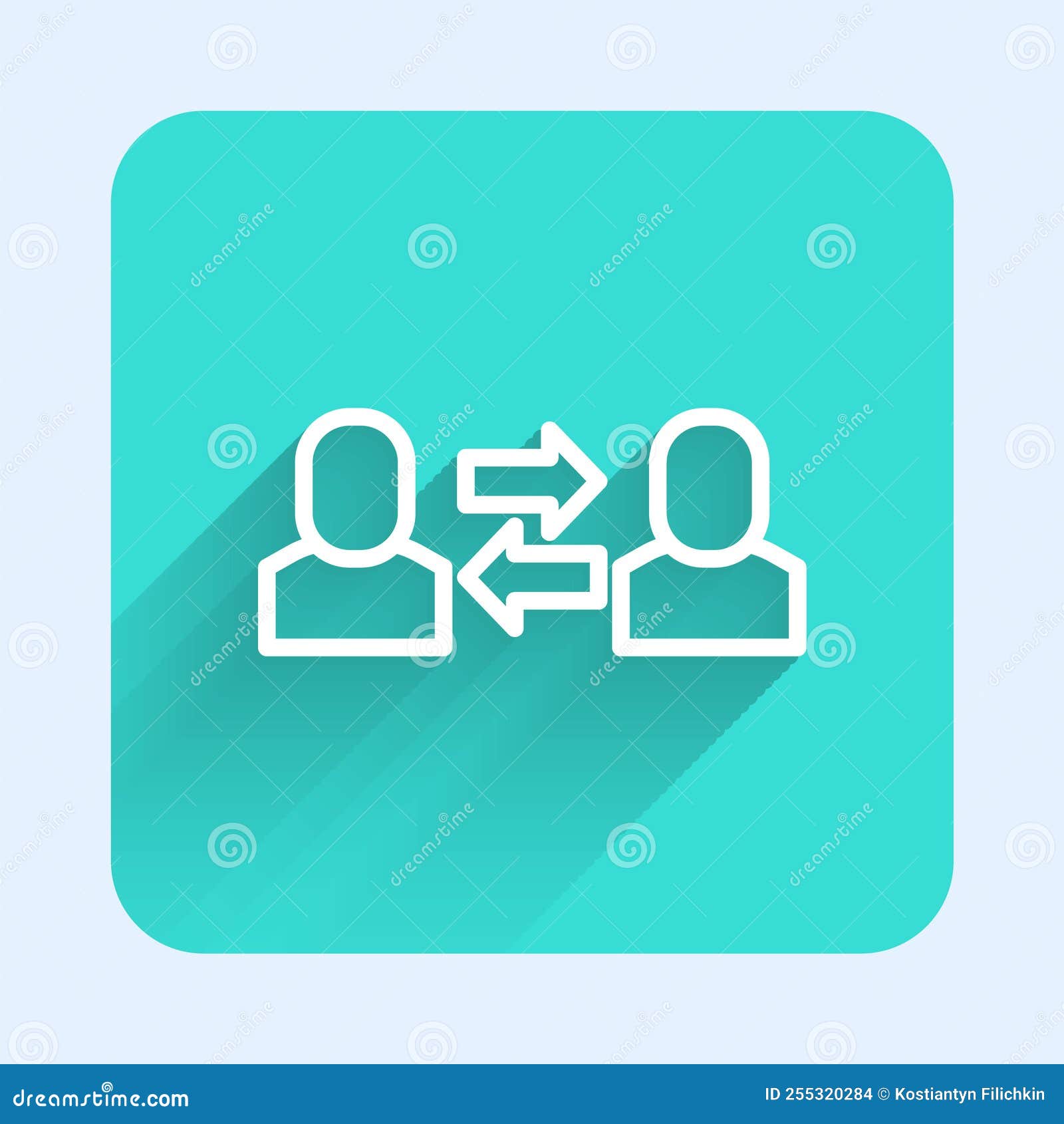 White Line Exchange Work Icon Isolated with Long Shadow Background ... White Line Exchange Work Icon Isolated with Long Shadow Background ...