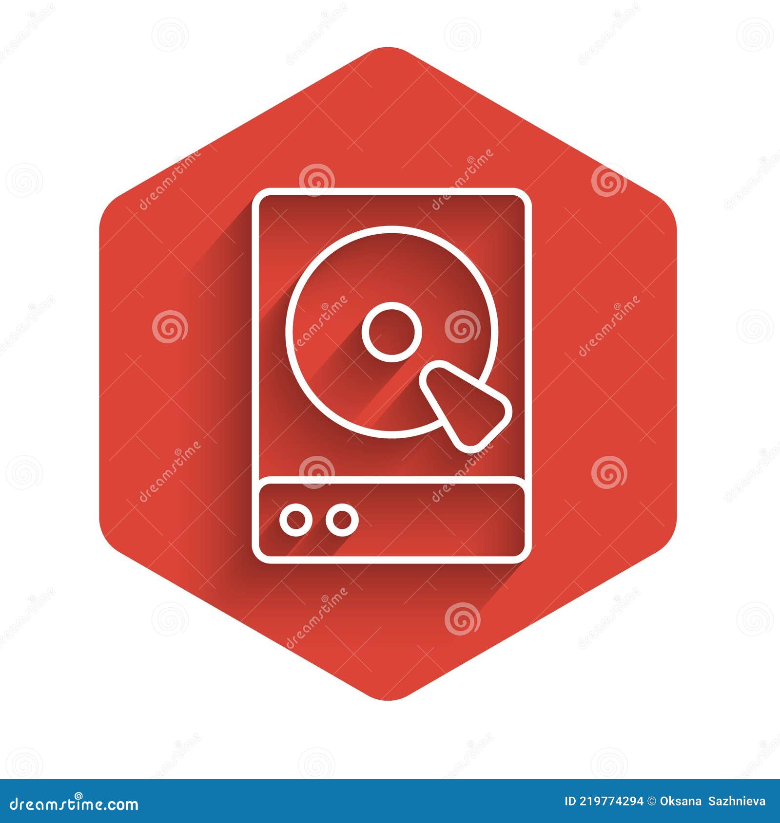 Pop Art Line Hard Disk Drive HDD Icon Isolated On Color Background ...