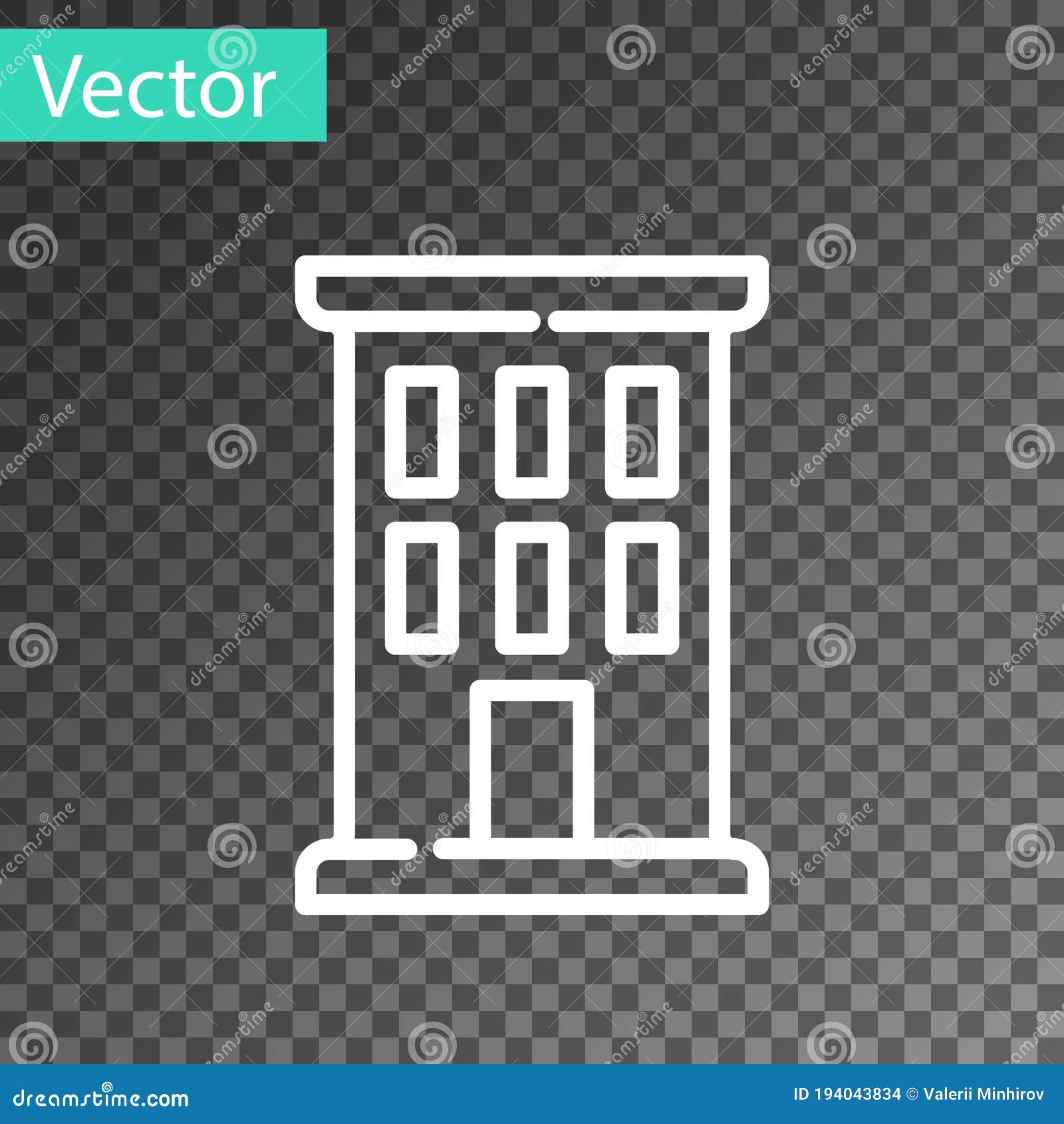 White Line House Icon Isolated on Transparent Background. Home Symbol ...