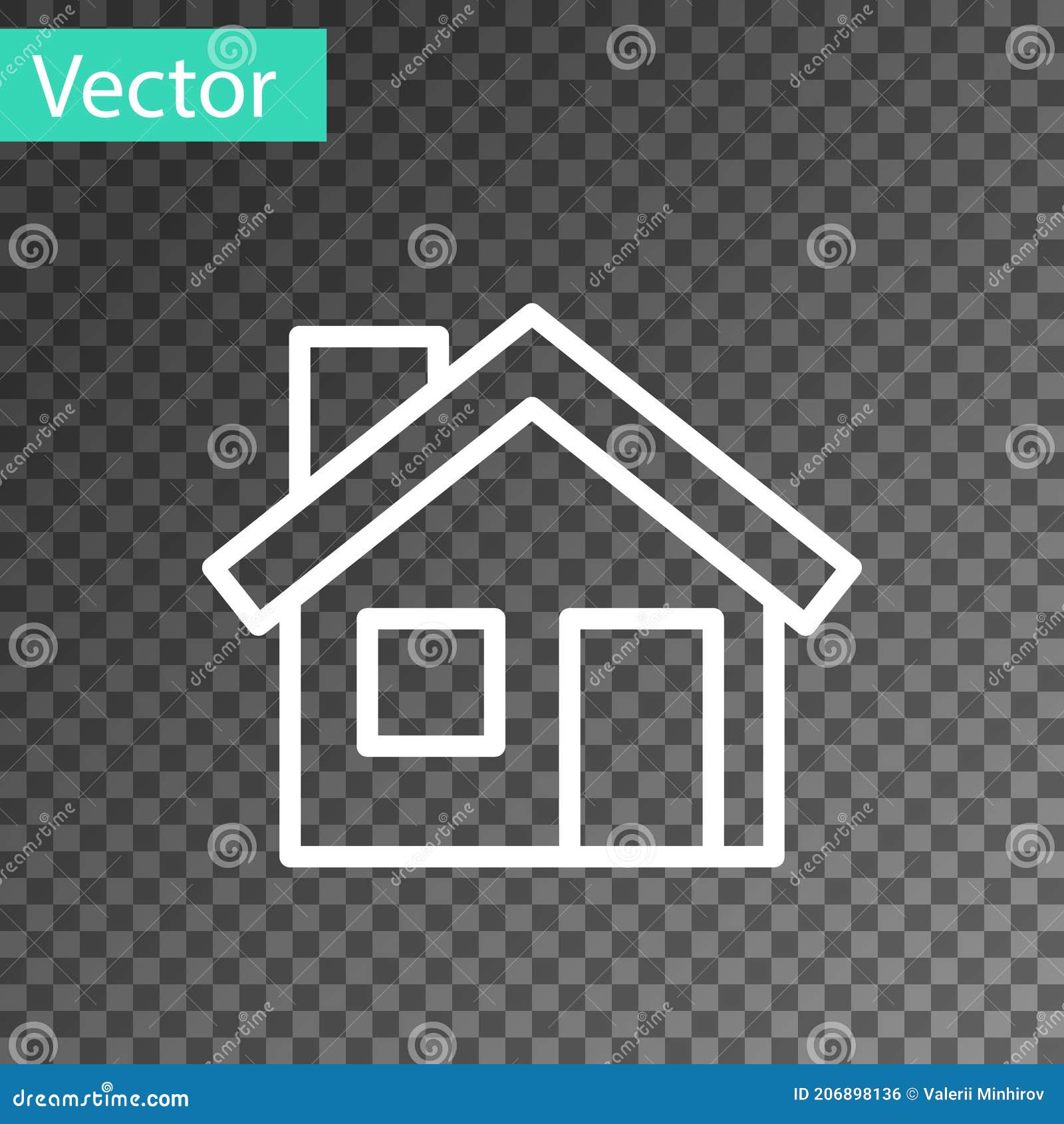 White Line House Icon Isolated on Transparent Background. Home Symbol ...