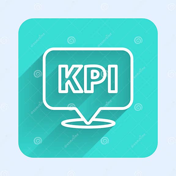 White Line KPI - Key Performance Indicator Icon Isolated with Long ...