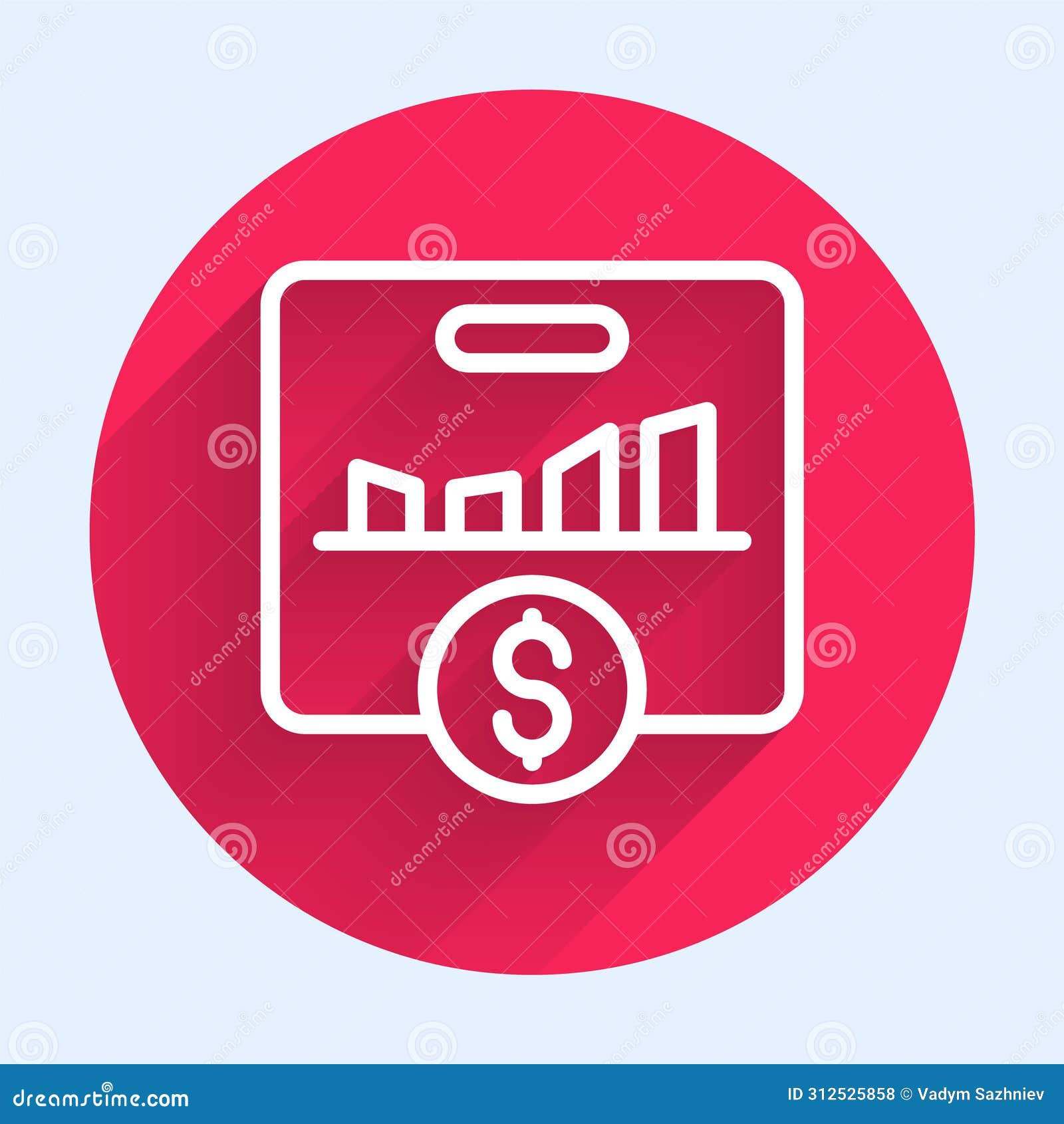 White Line KPI - Key Performance Indicator Icon Isolated with Long ...