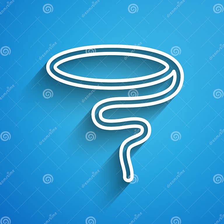 White Line Lasso Icon Isolated on Blue Background. Long Shadow Stock ...