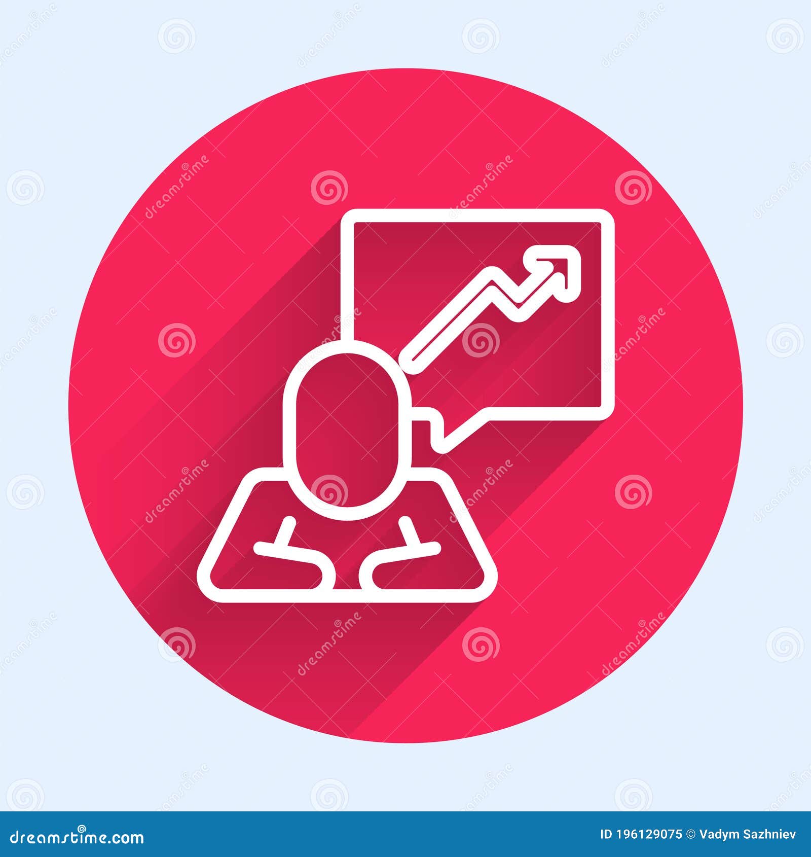 White Line Leader of a Team of Executives Icon Isolated with Long ...