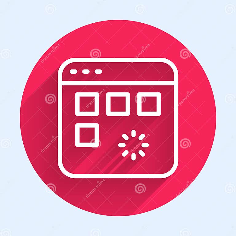 White Line Loading a Data Window with a Progress Bar Icon Isolated with ...