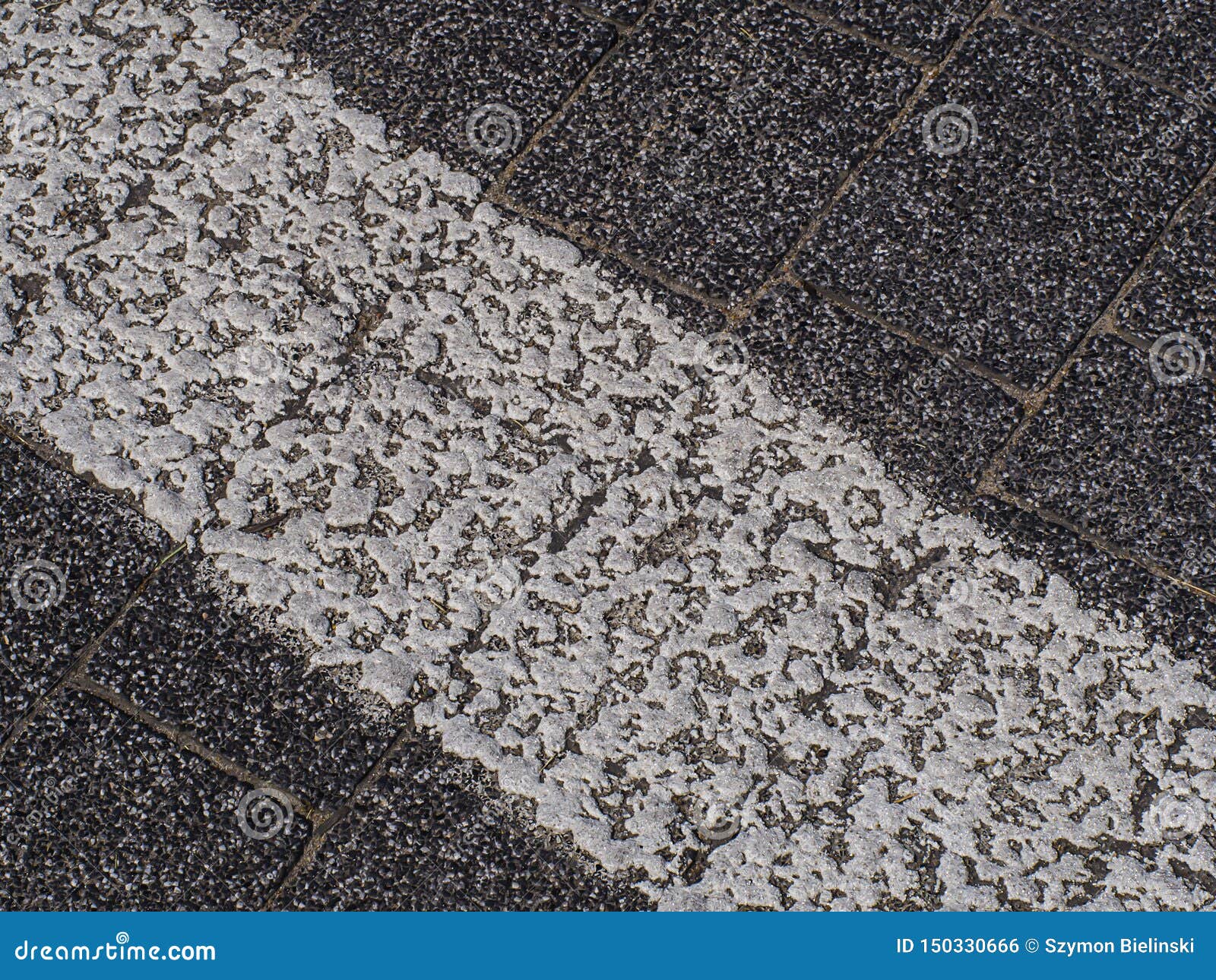 White Line with Paint on the Road Stock Photo - Image of textured ...