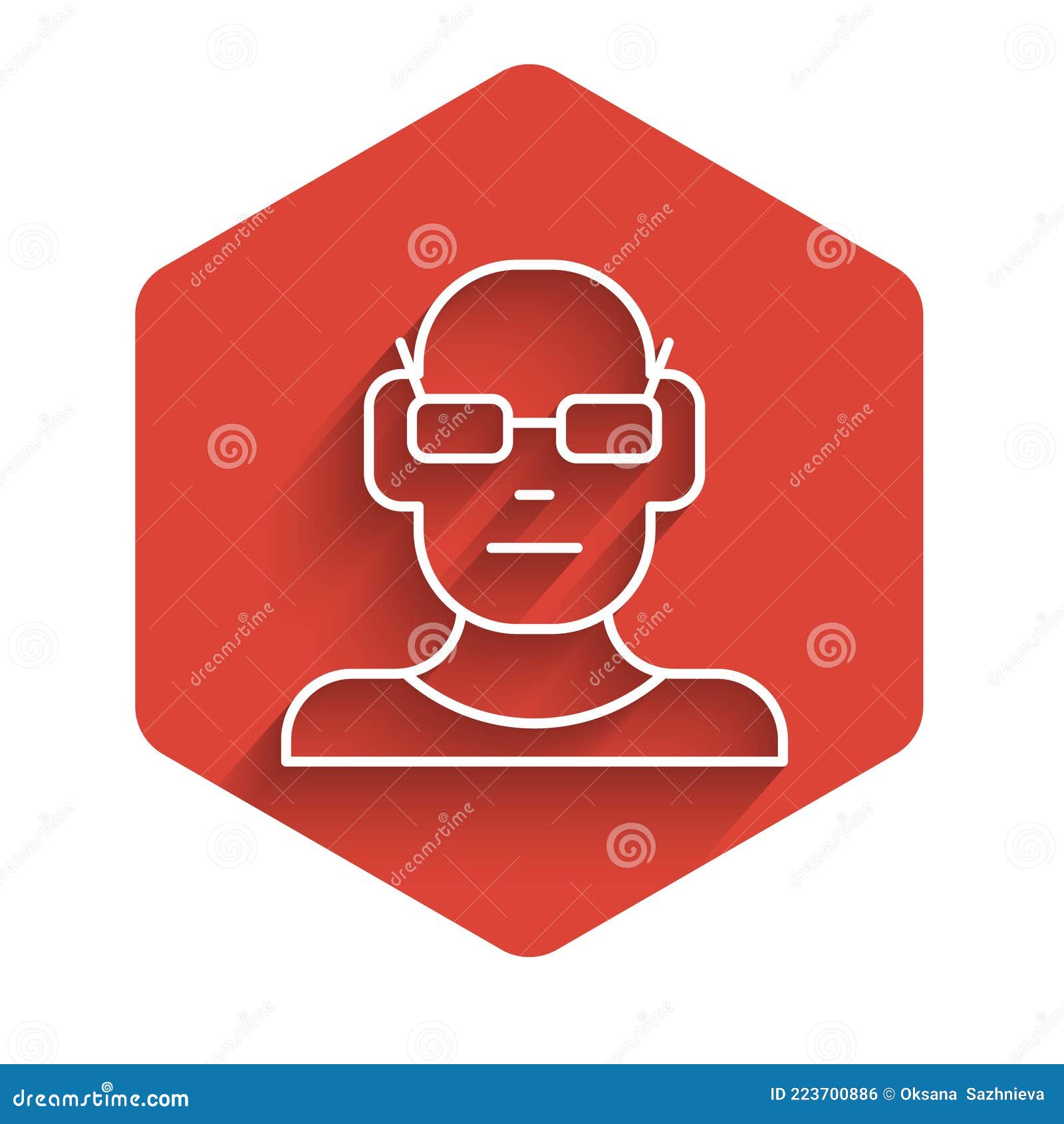 White Line Poor Eyesight and Corrected Vision with Optical Glasses Icon ...