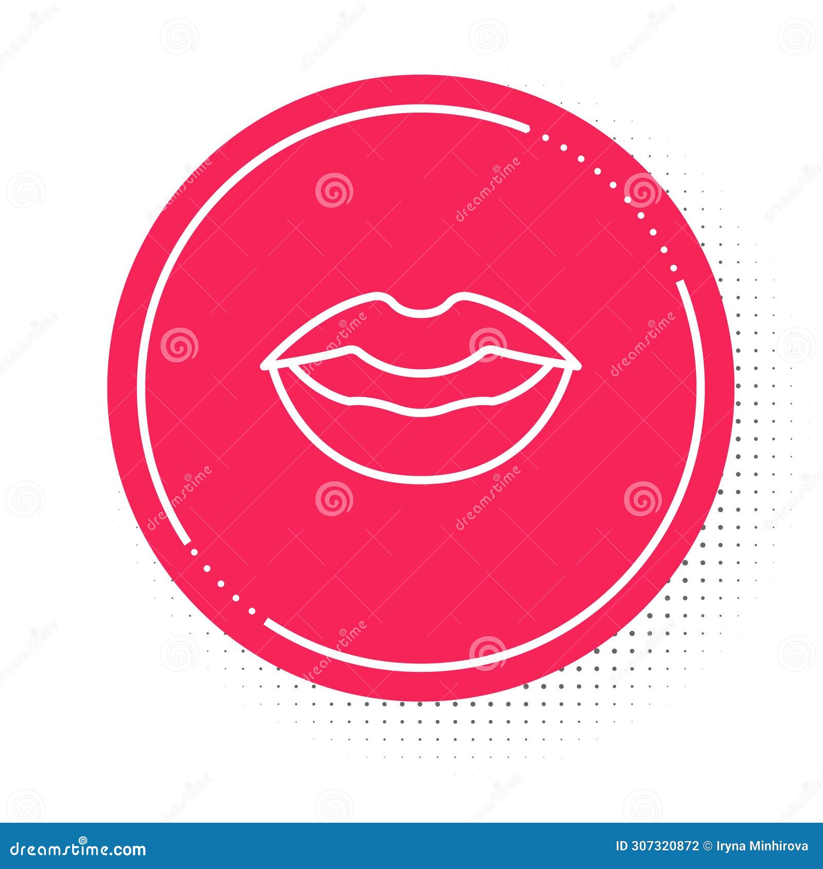 White Line Smiling Lips Icon Isolated On White Background. Smile Symbol ...