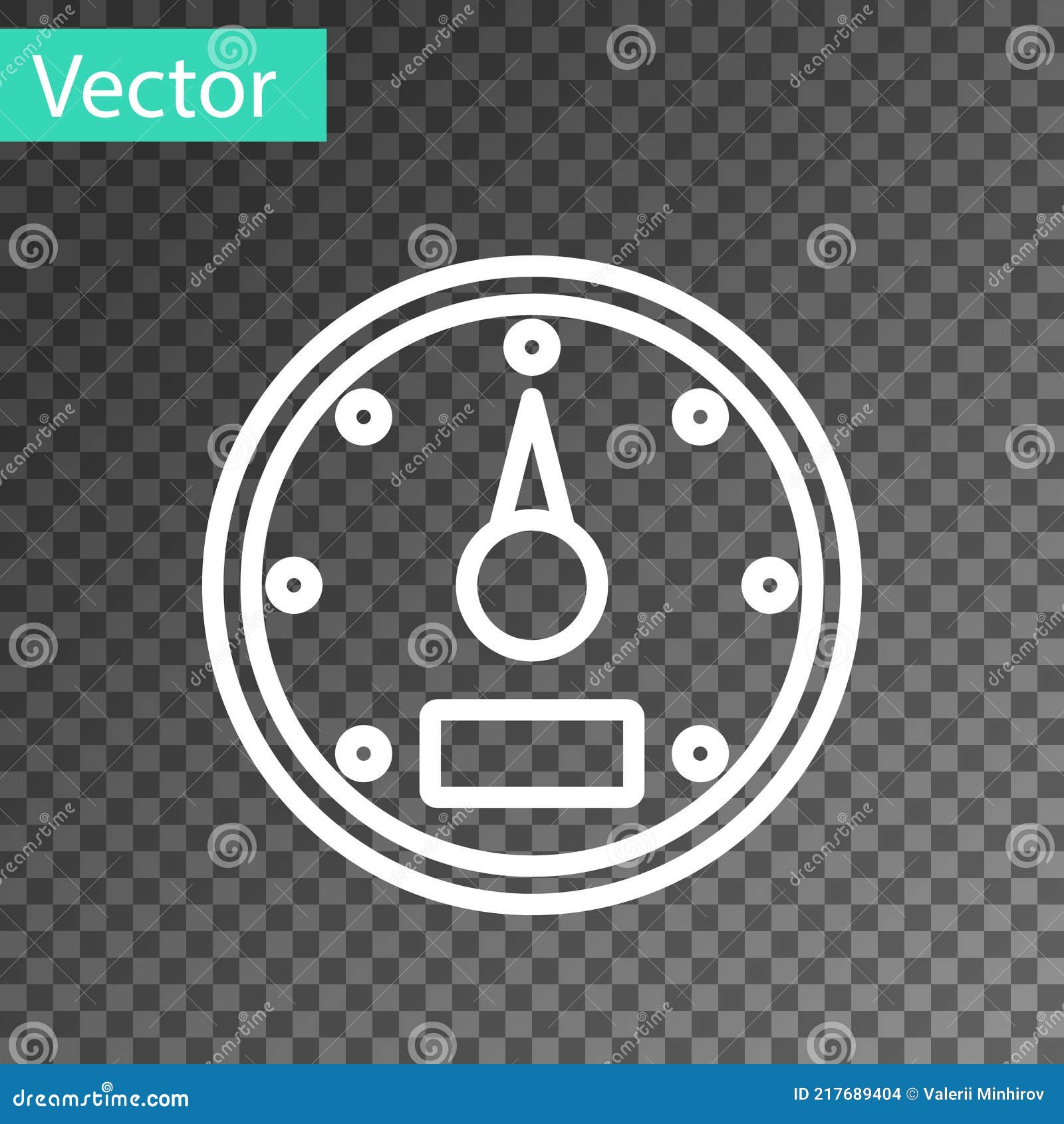 White Line Speedometer Icon Isolated on Transparent Background. Vector ...