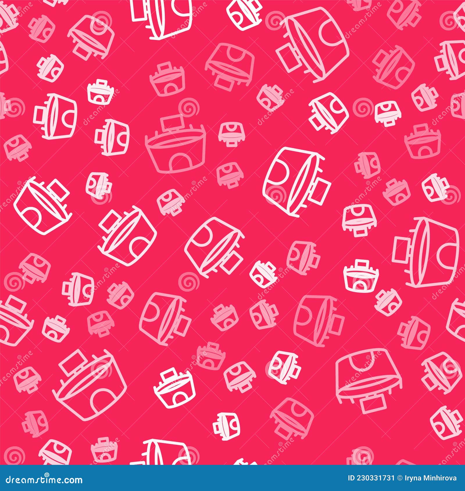 White Line Stadium Icon Isolated Seamless Pattern on Red Background ...