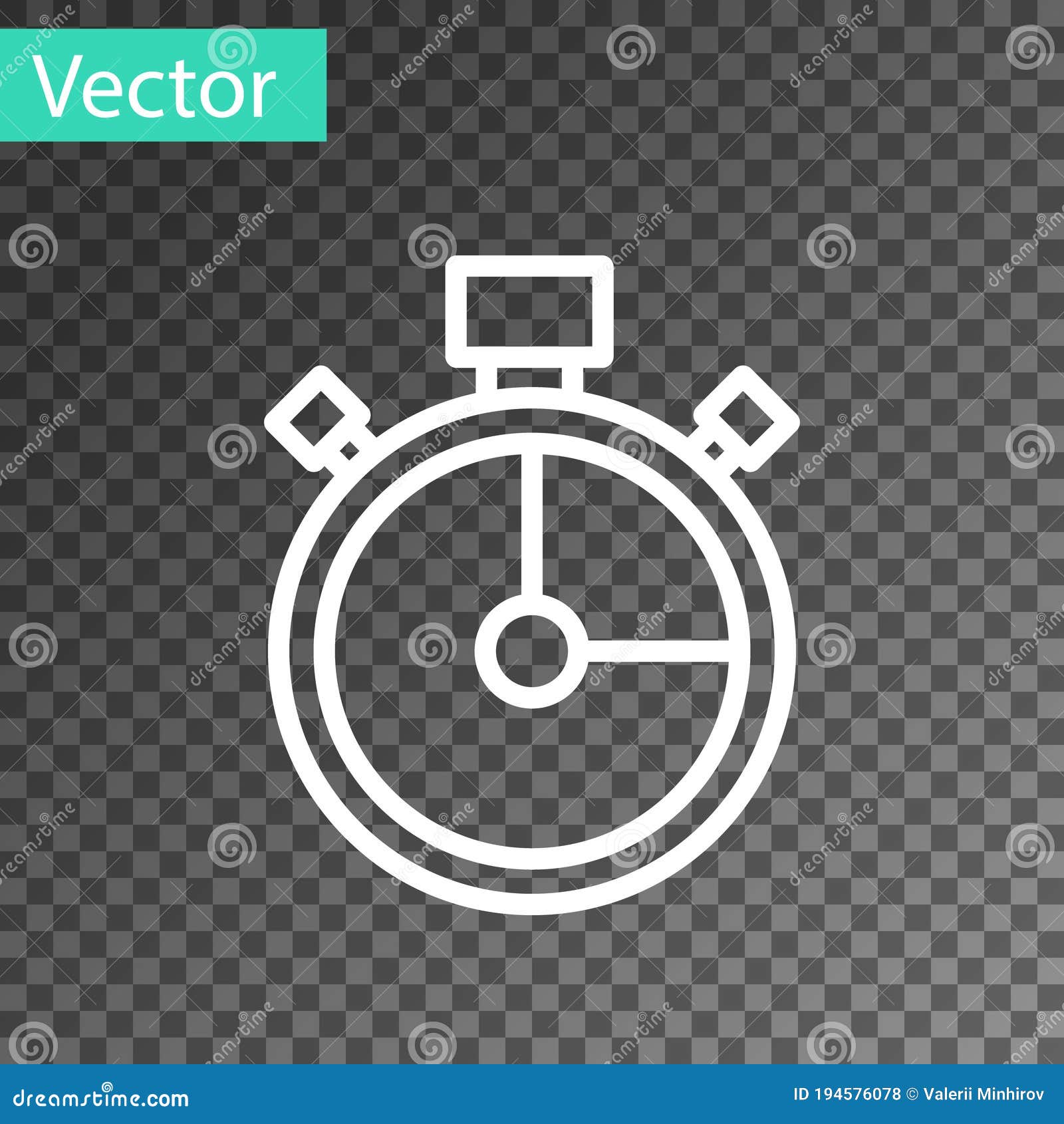 White Line Stopwatch Icon Isolated On Transparent Background. Time ...