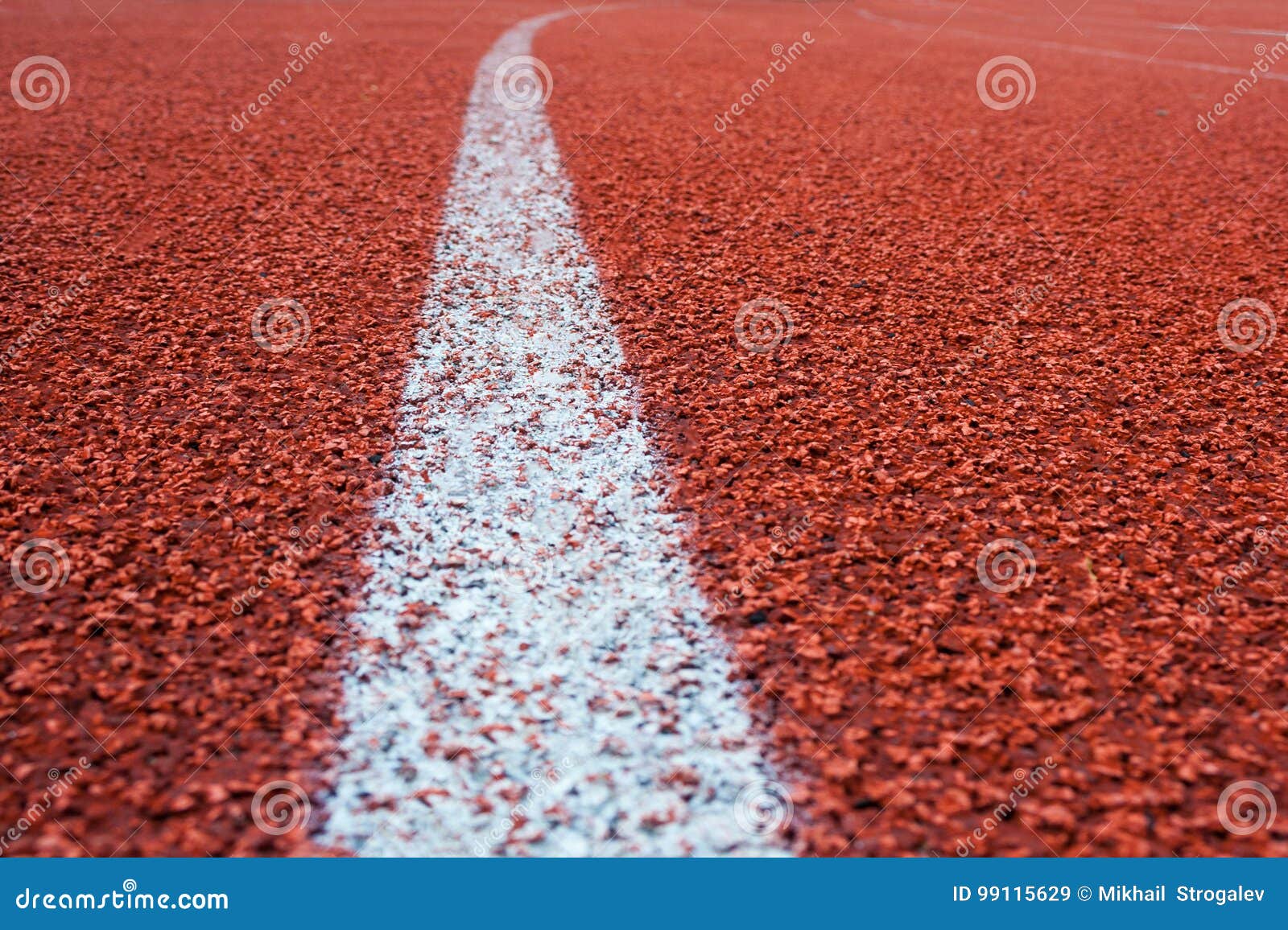 White Line on a Surface of Running Track Background, Shallow De Stock ...