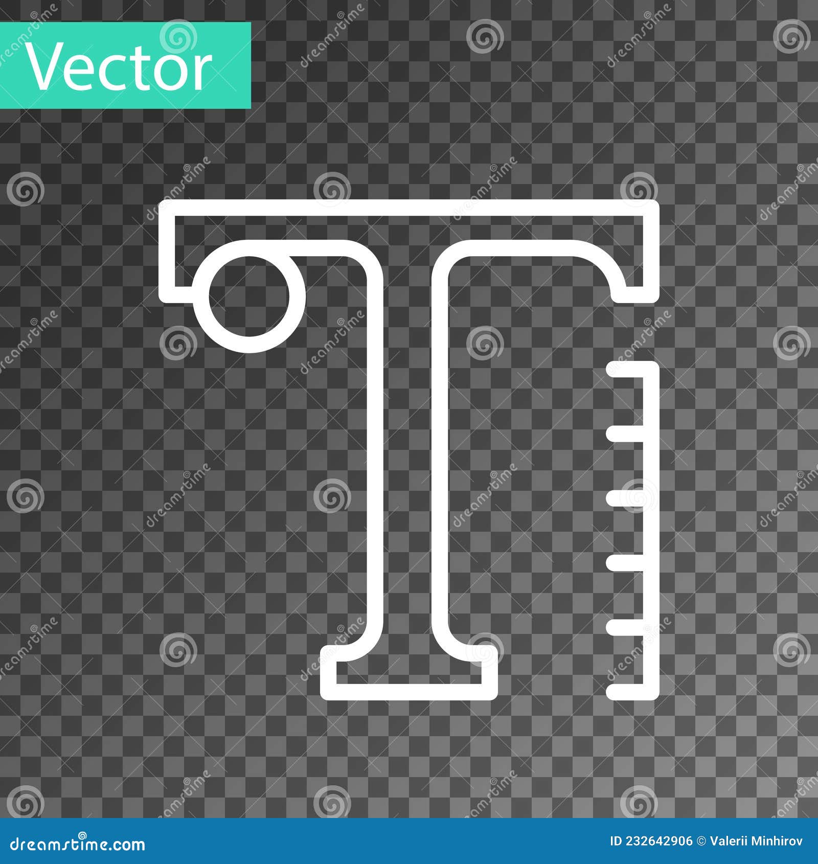 White Line Text Icon Isolated on Transparent Background. Vector Stock ...