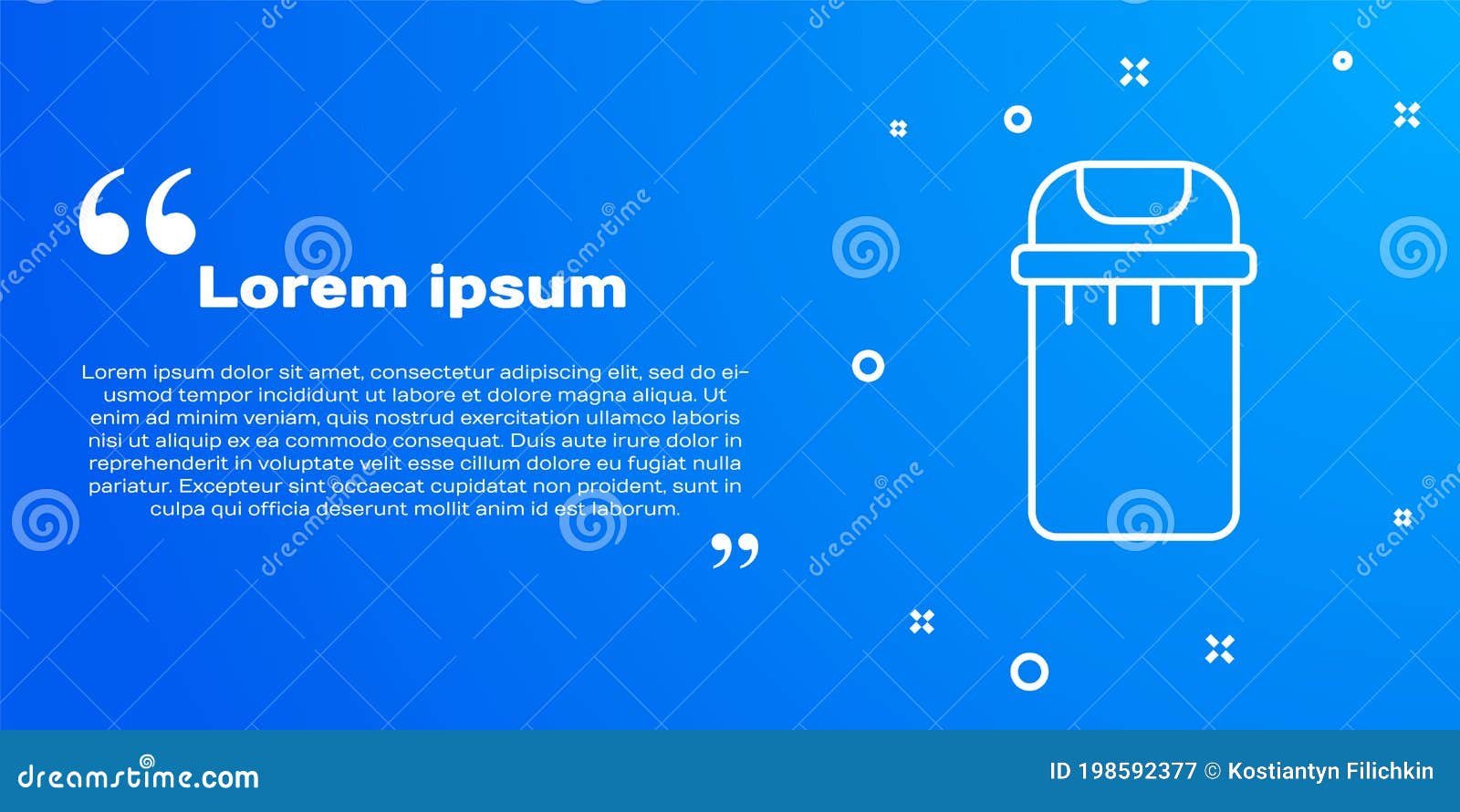 White Line Trash Can Icon Isolated on Blue Background. Garbage Bin Sign ... White Line Trash Can Icon Isolated on Blue Background. Garbage Bin Sign ...
