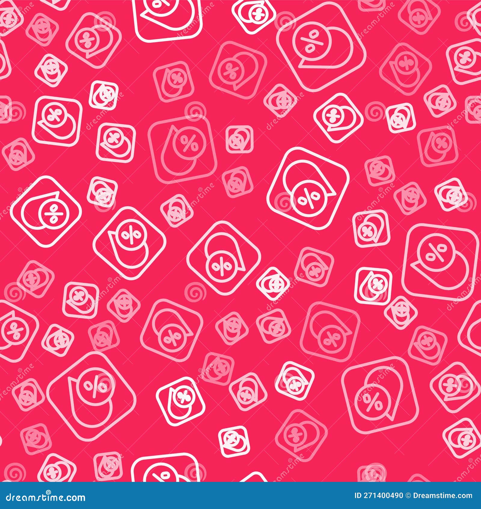 White Line Water Drop Percentage Icon Isolated Seamless Pattern on Red Background. Humidity ...