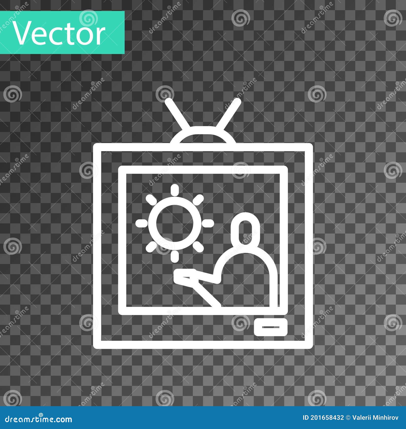 White Line Weather Forecast Icon Isolated on Transparent Background ...