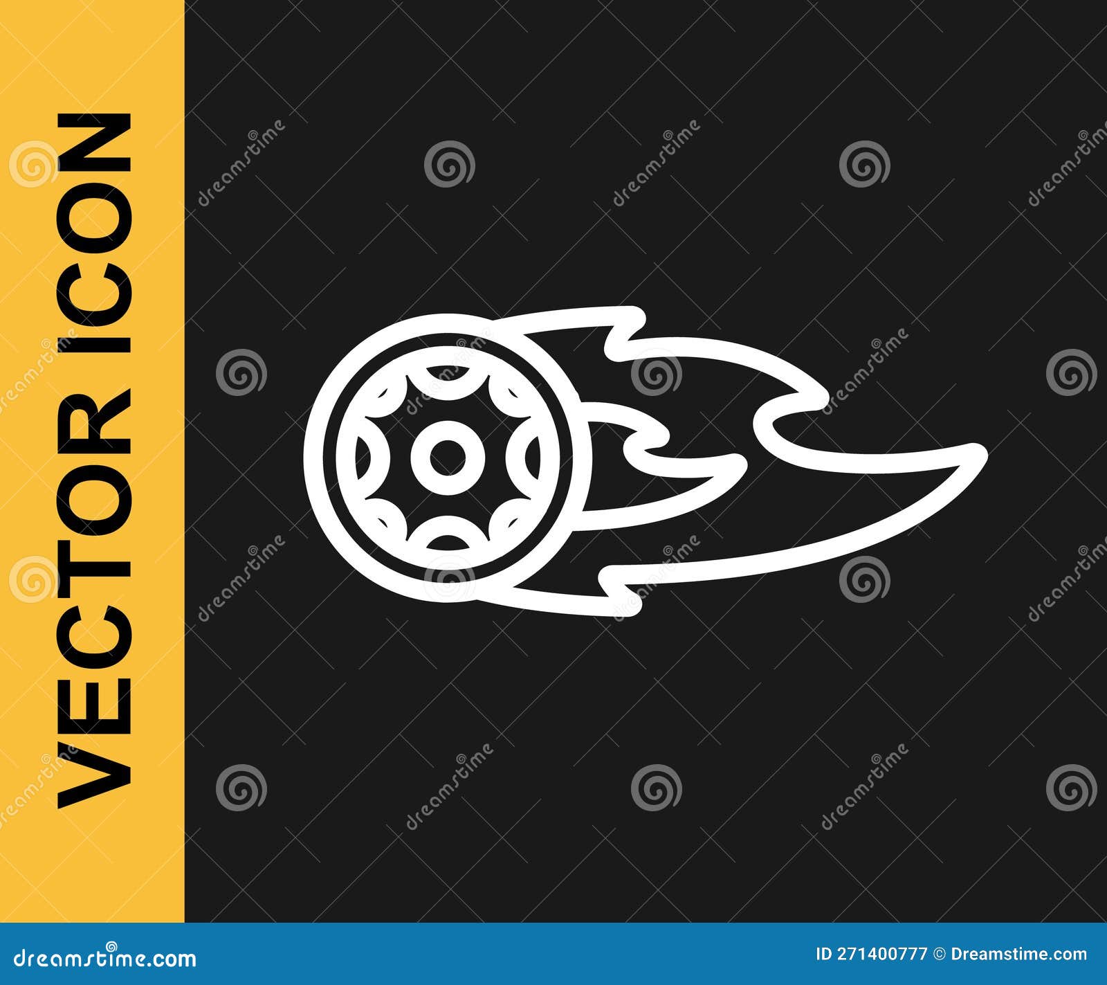 White Line Wheel in Fire Flame Icon Isolated on Black Background ...