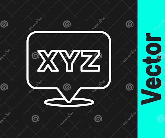 White Line XYZ Coordinate System Icon Isolated on Black Background. XYZ ...