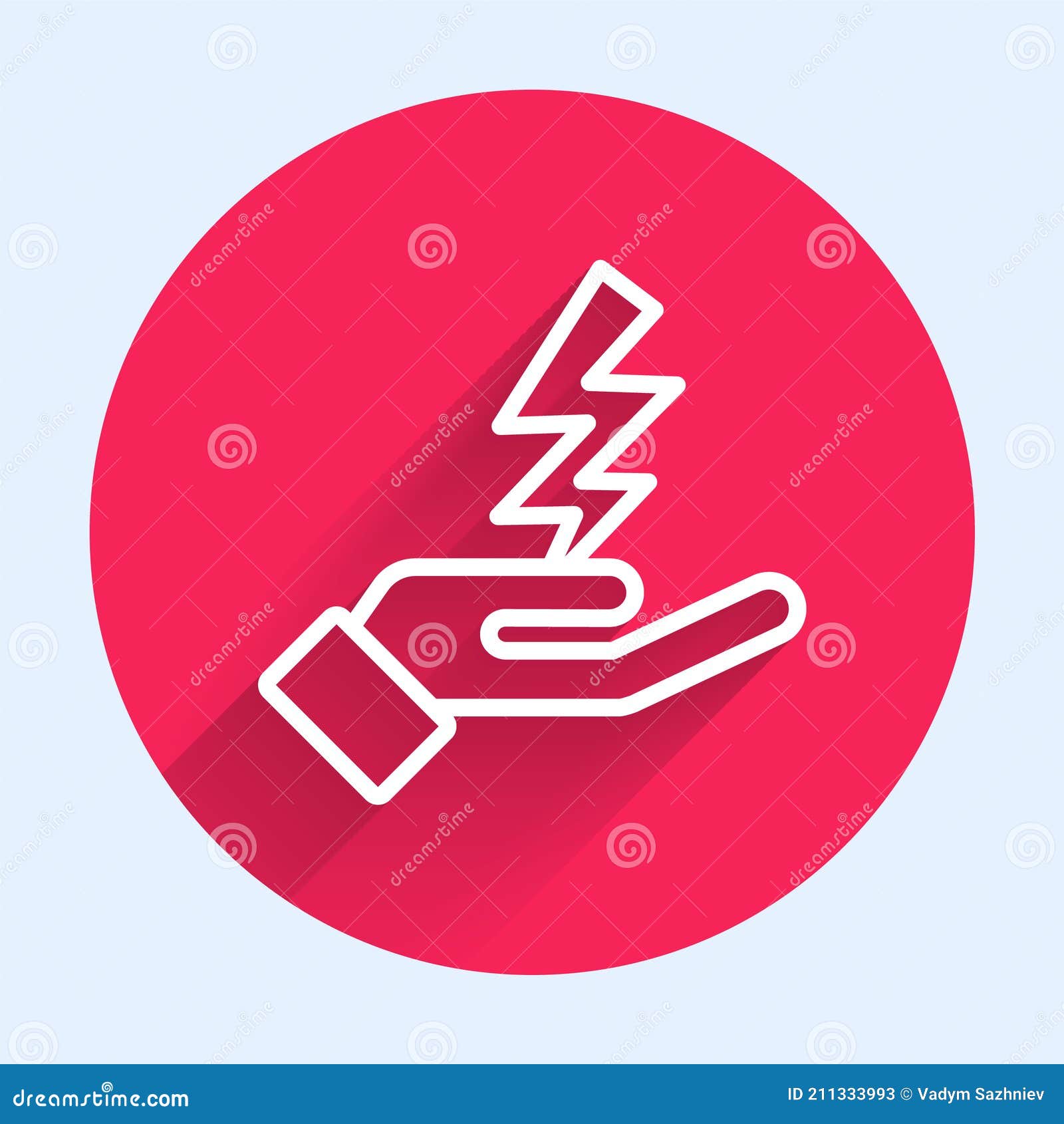 White Line Zeus Icon Isolated with Long Shadow. Greek God. God of ...