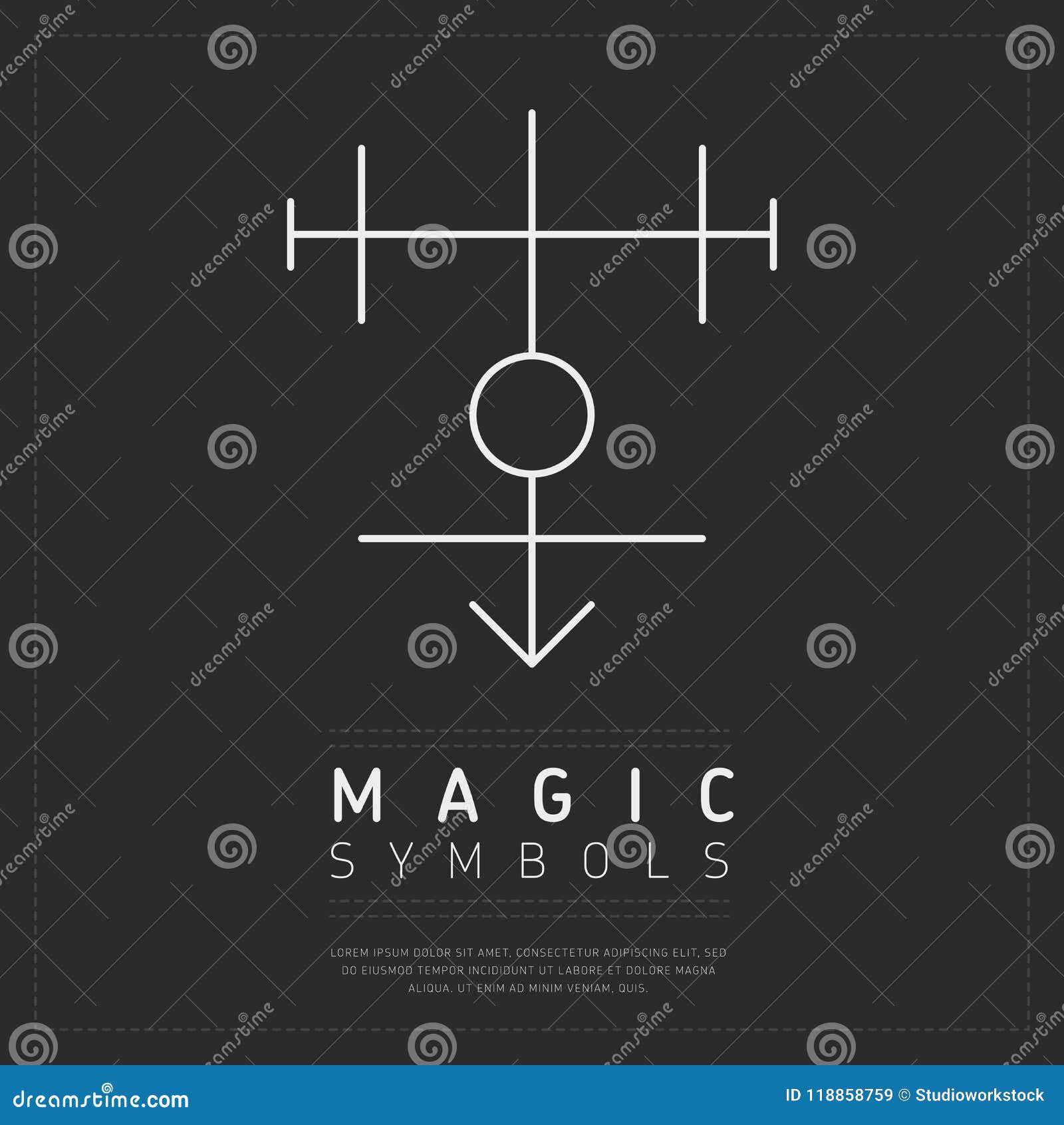 Flat Style of Geometric Magic Symbol Stock Vector - Illustration of ...