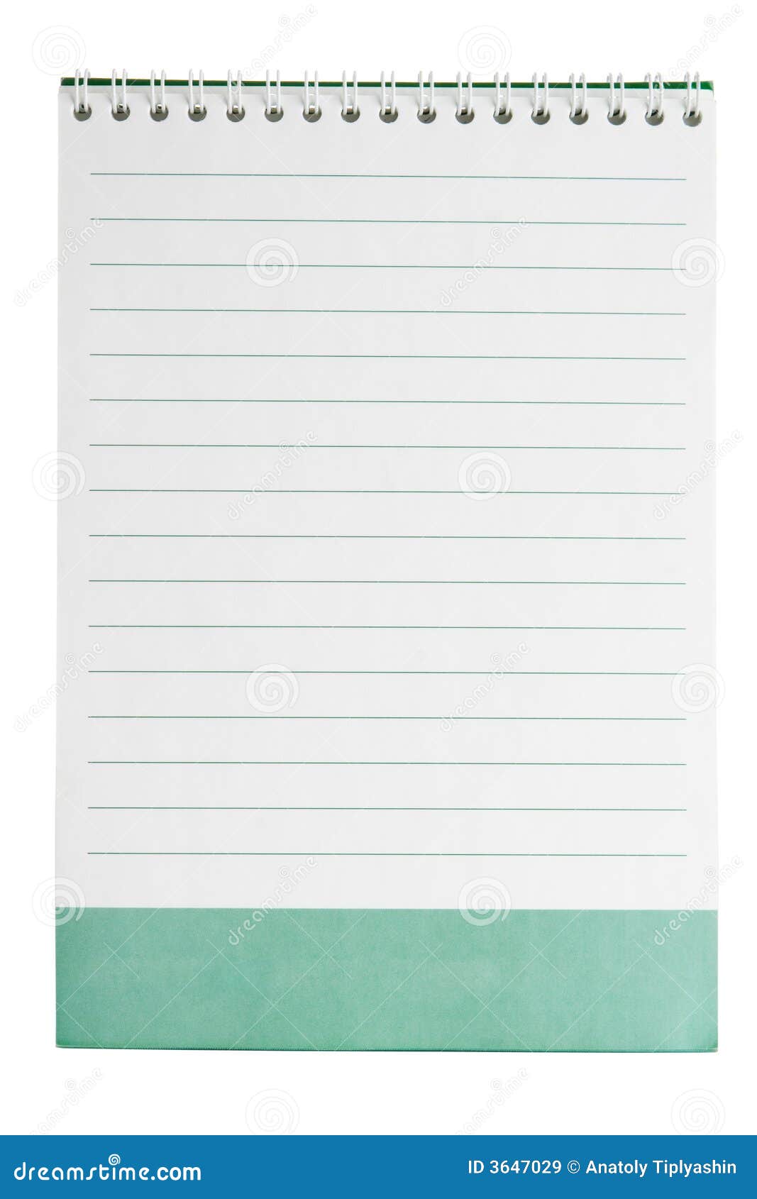 White lined notepad page stock image. Image of empty, copy - 3647029