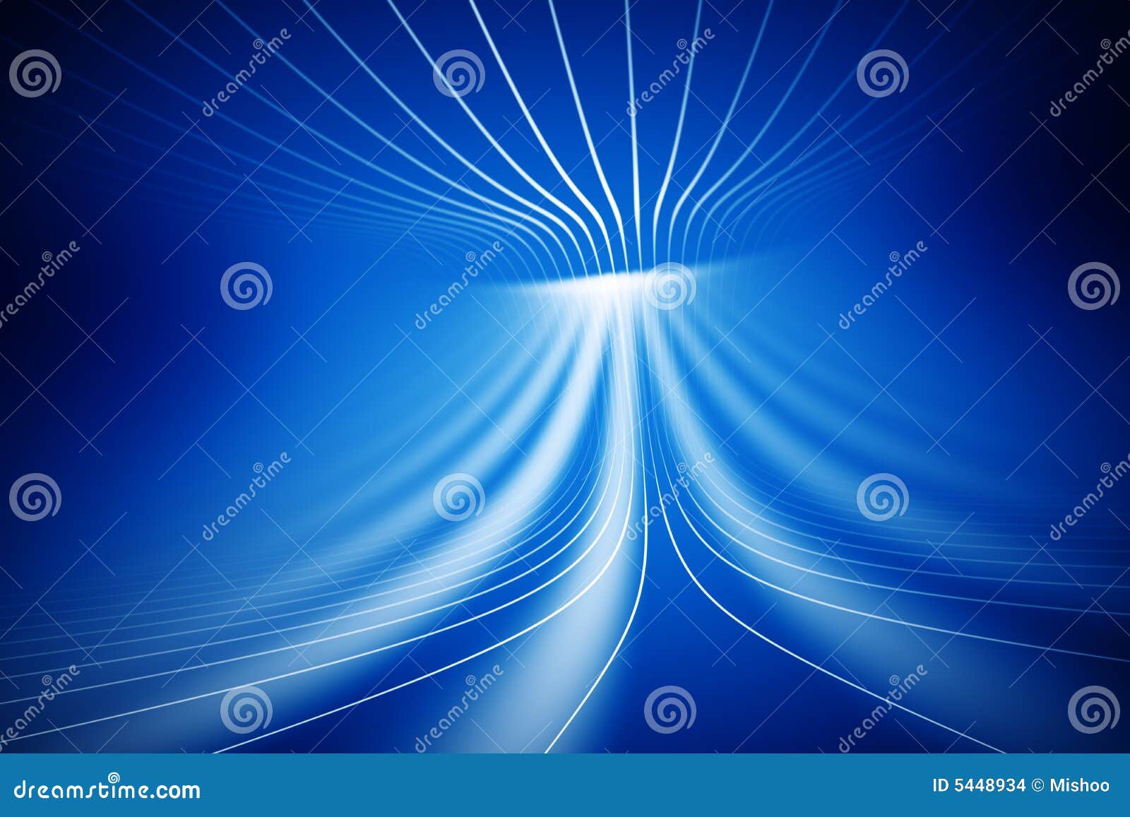 White Lines on Blue Perspective Stock Illustration - Illustration of ...