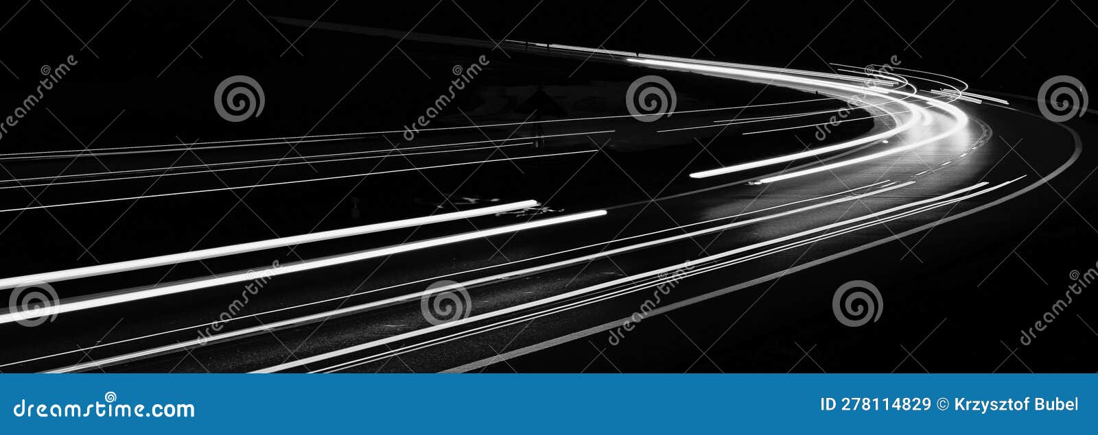 White Lines of Car Lights on Black Background Stock Image - Image of ...