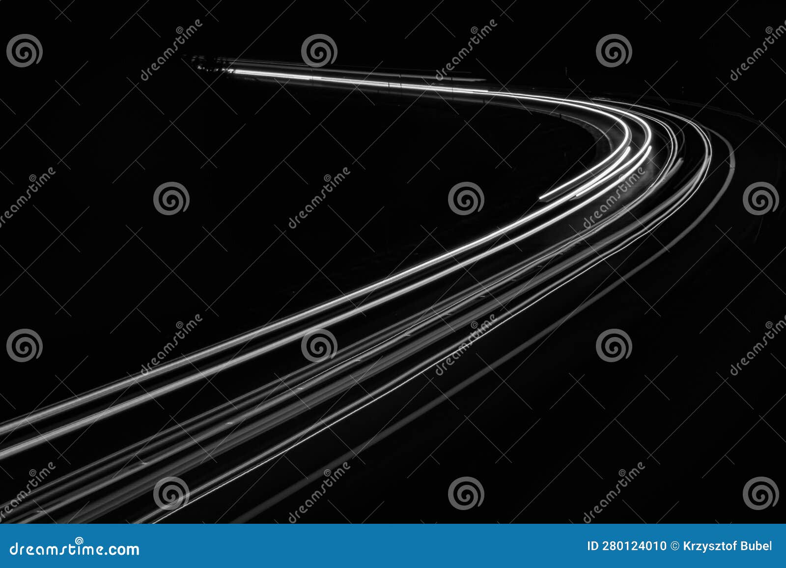 White Lines of Car Lights on Black Background Stock Photo - Image of ...