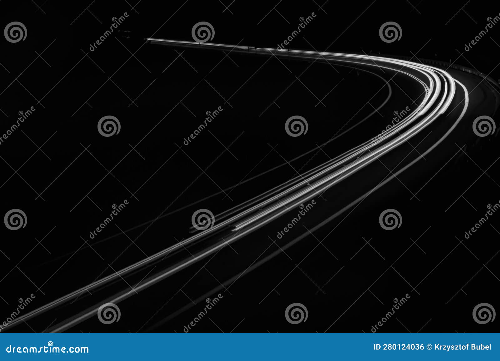 White Lines of Car Lights on Black Background Stock Photo - Image of ...