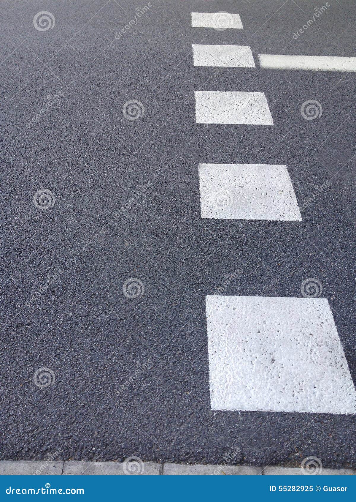 White Lines Over Gray Asphalt, Road Marking Stock Image - Image of ...